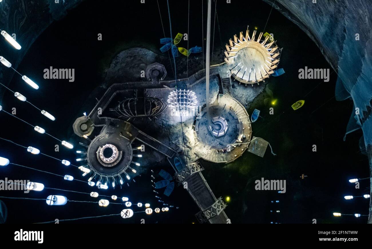 Famous salt mine Salina Turda in Romania Stock Photo - Alamy
