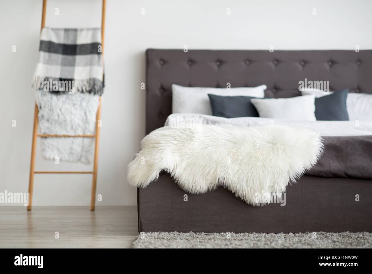 Ideas for modern cozy scandinavian design of simple stylish bedroom, ad ...