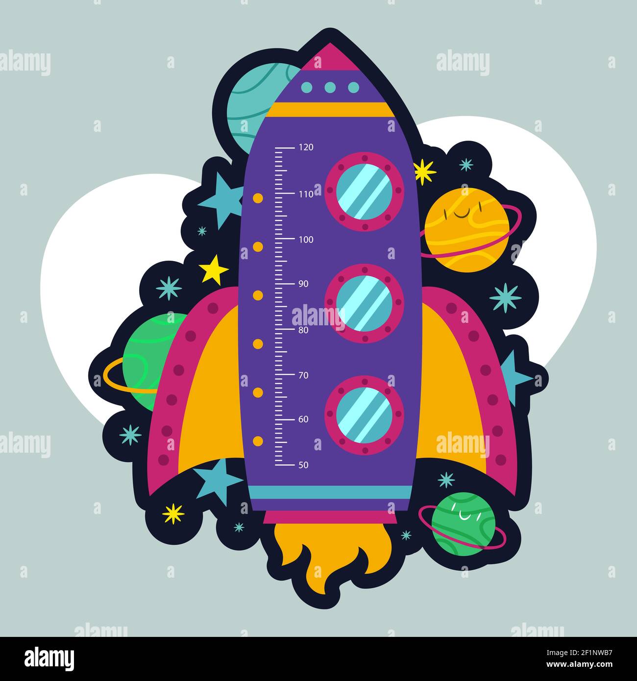 Cute cartoon height meter Vector illustration Stock Vector Image & Art ...