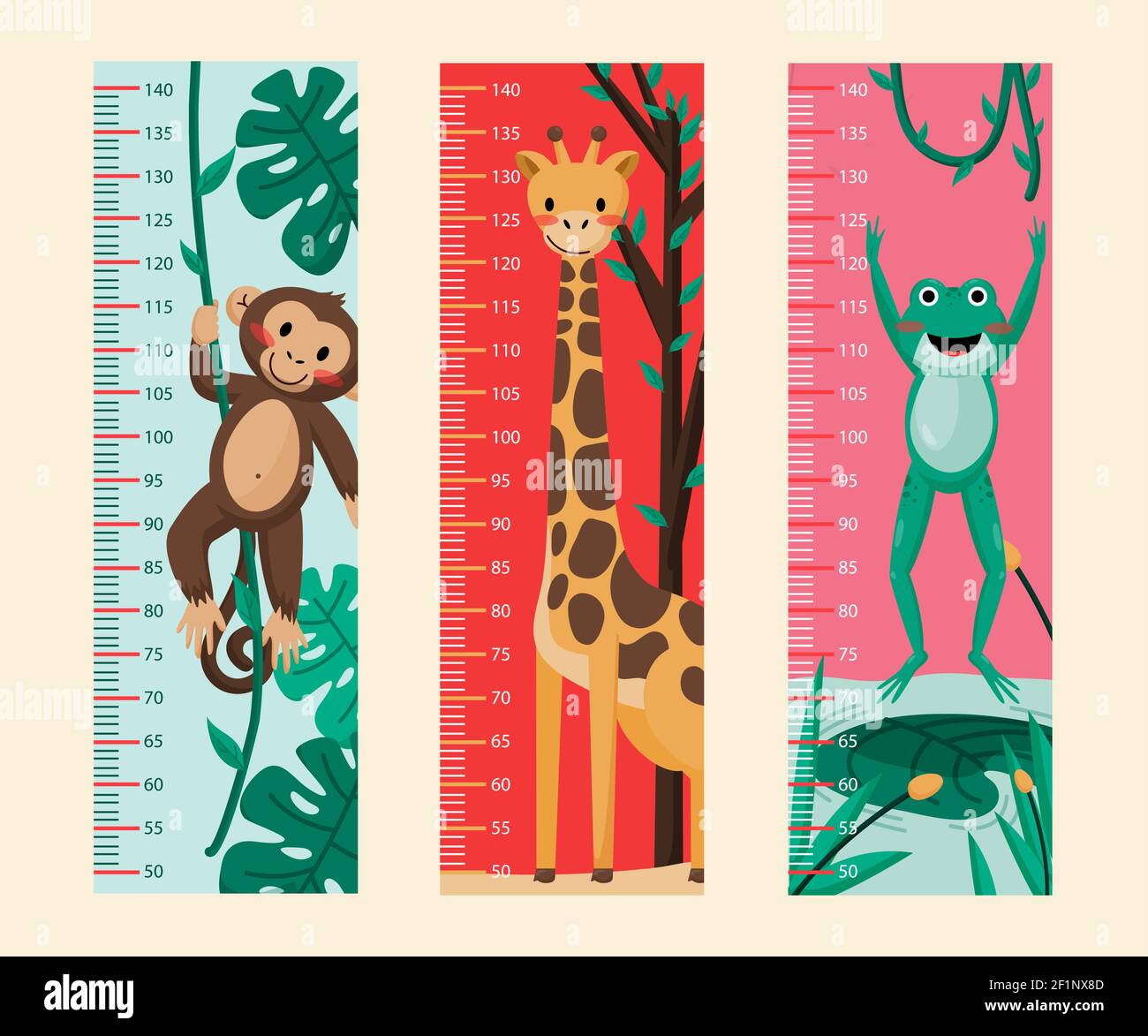 Flat design height meter set Vector illustration Stock Vector Image ...