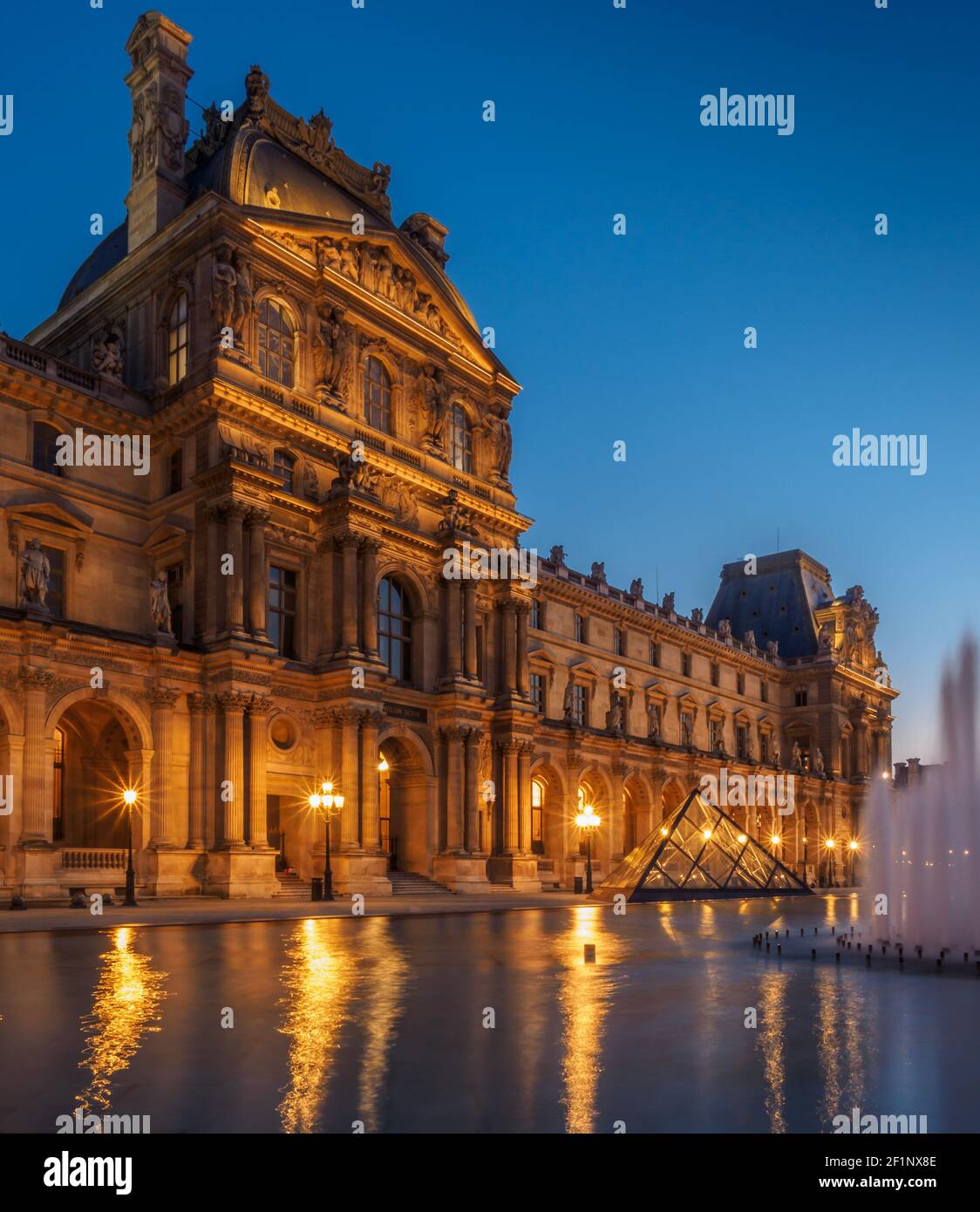 Louvre on sunset paris france hi-res stock photography and images - Alamy