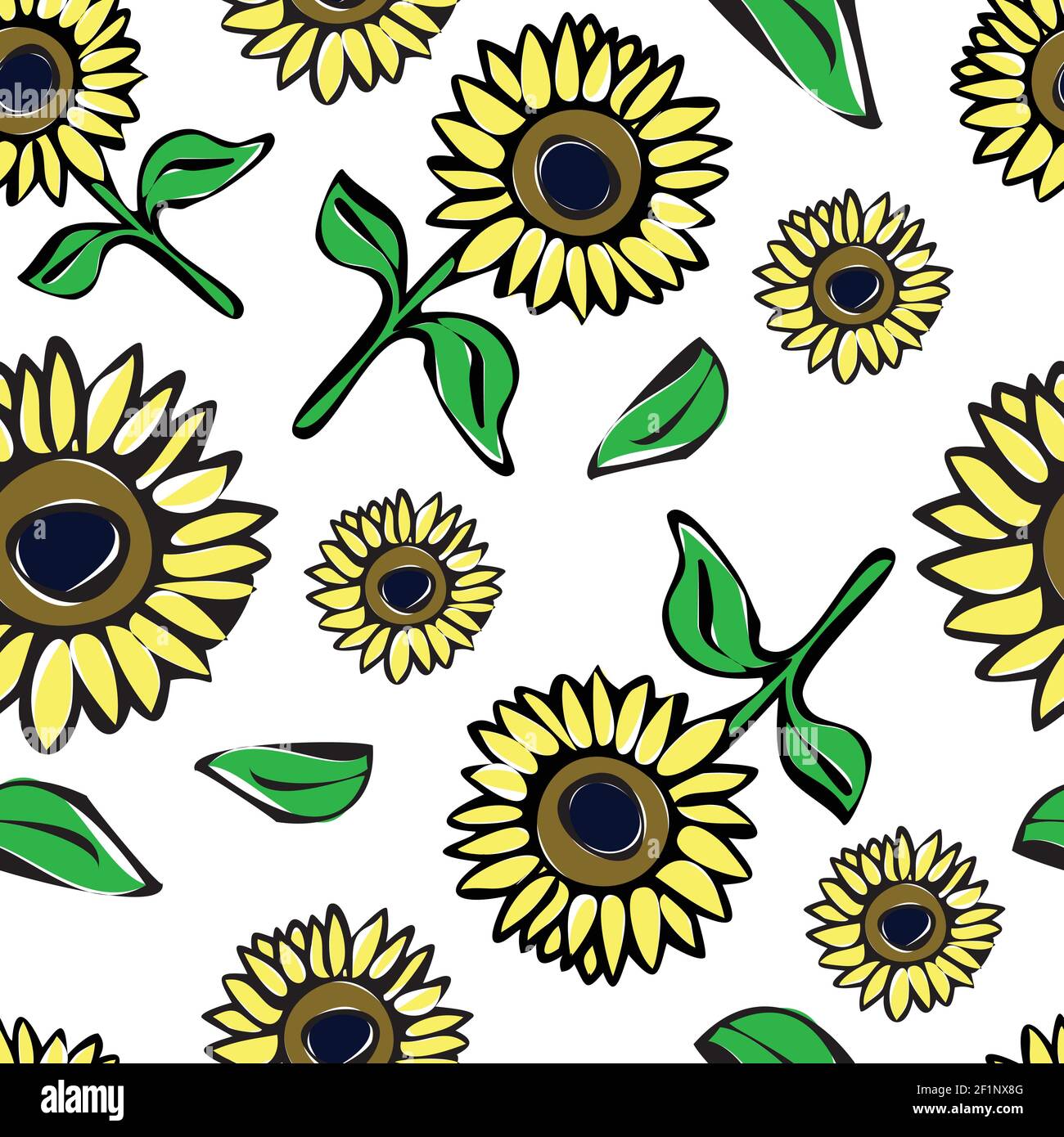 Sunflowers bouquet Stock Vector Images - Alamy