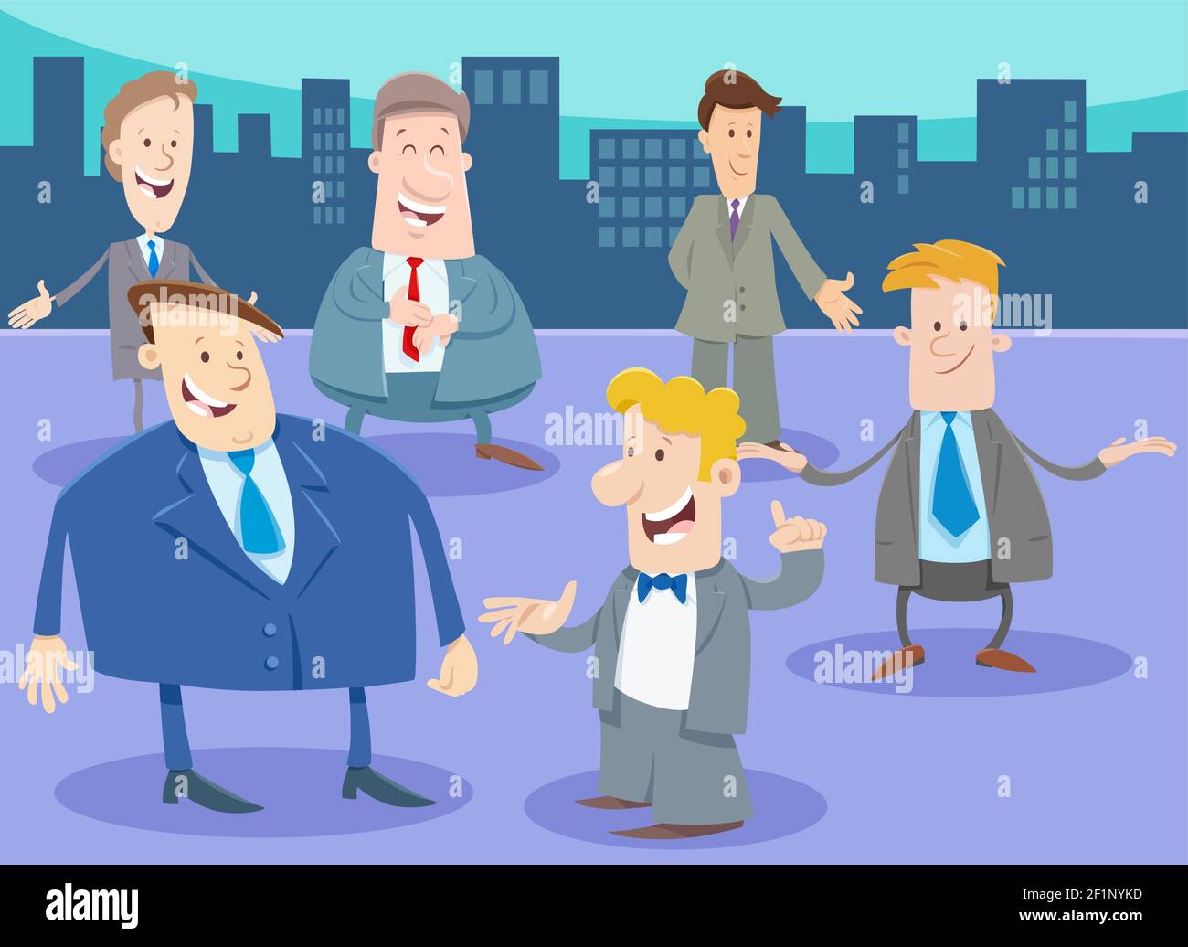 Cartoon illustration of funny men or businessmen people comic ...