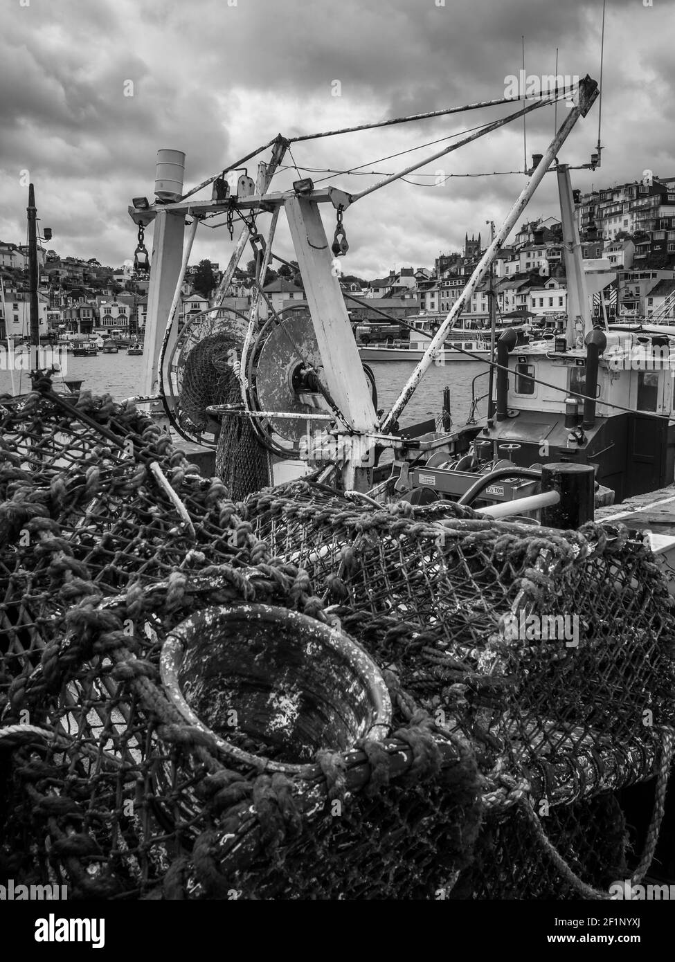 Brixham fish quay Black and White Stock Photos & Images - Alamy