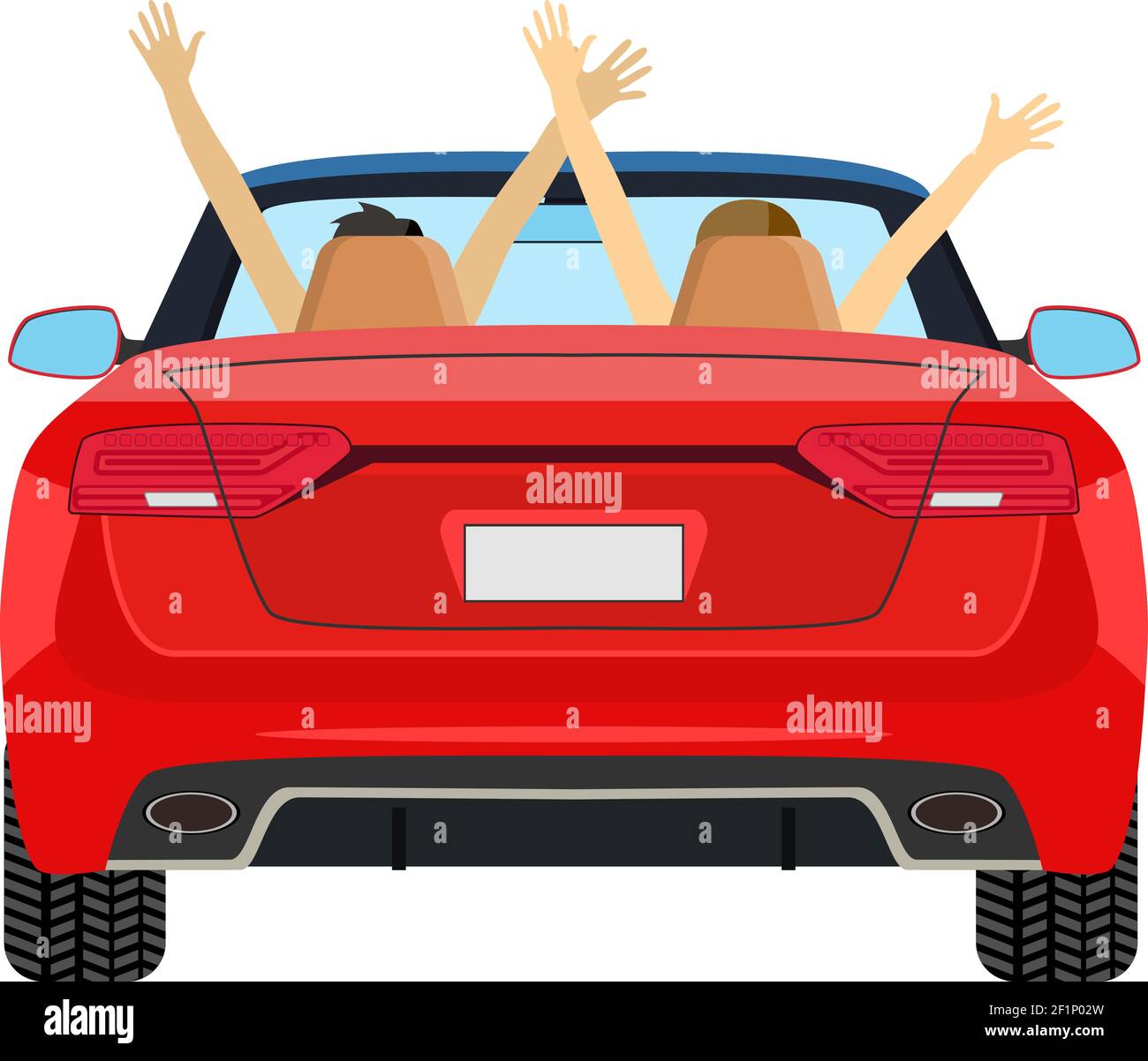 couple in car driving with arms raised Stock Vector Image & Art - Alamy