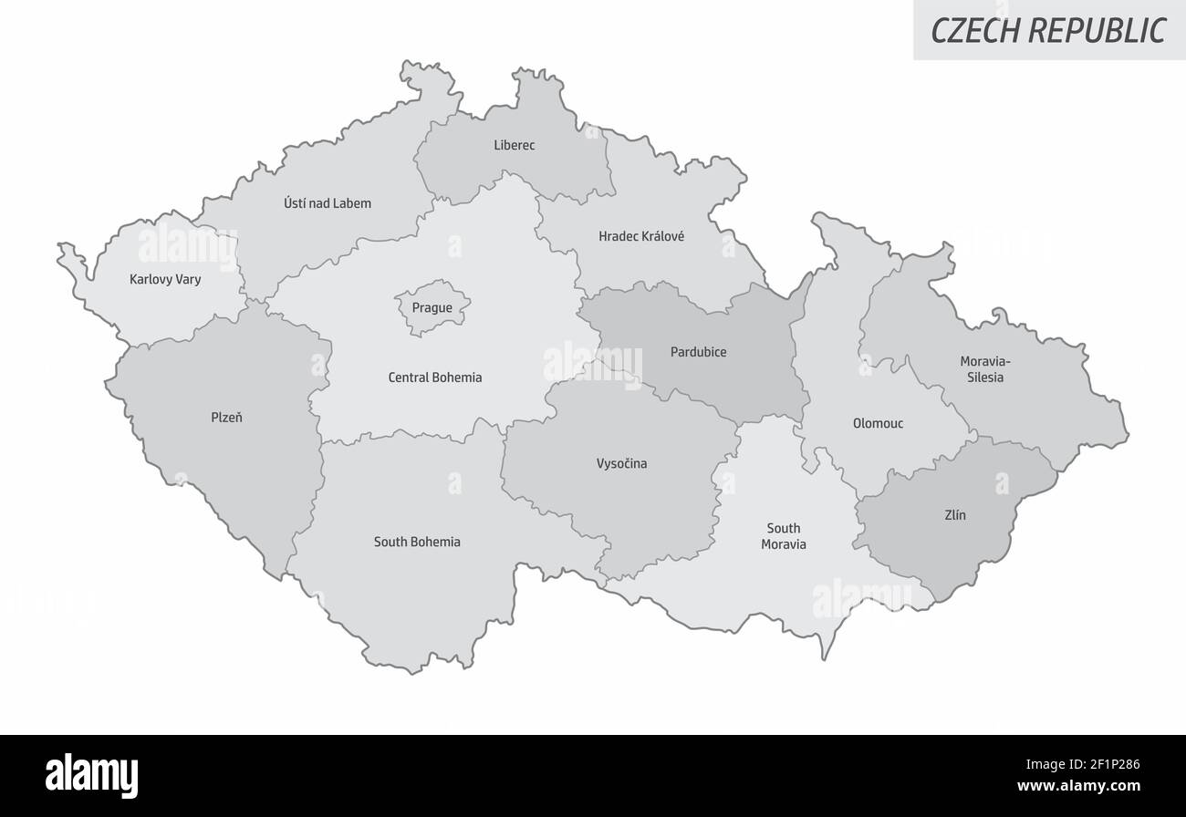 Czech Republic grayscale map Stock Vector Image & Art - Alamy