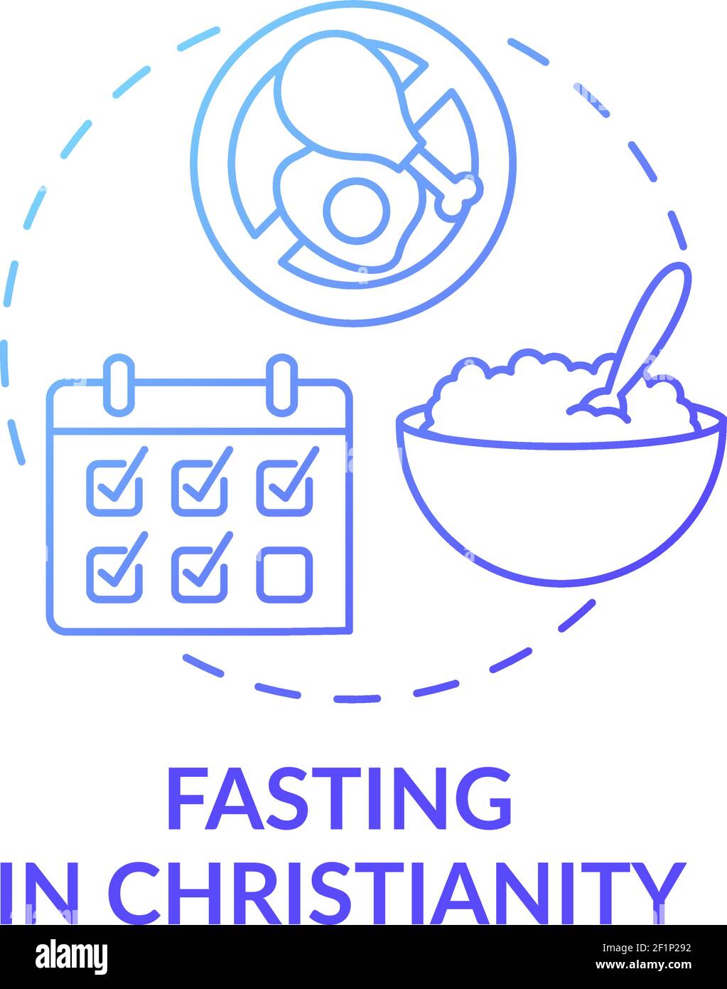 Fasting in Christianity blue gradient concept icon Stock Vector Image ...