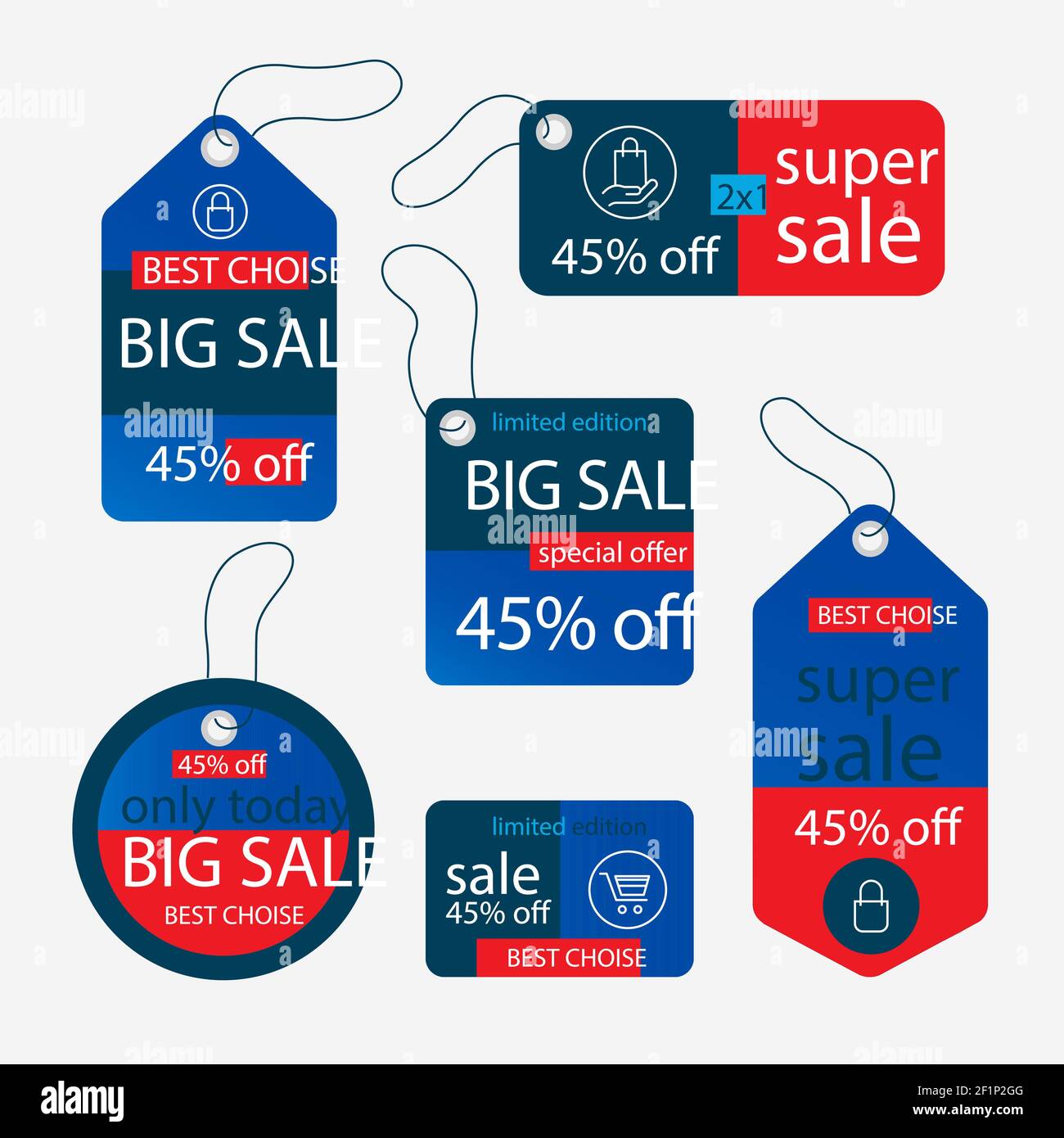 Flat design sale tag collection Vector illustration Stock Vector Image ...