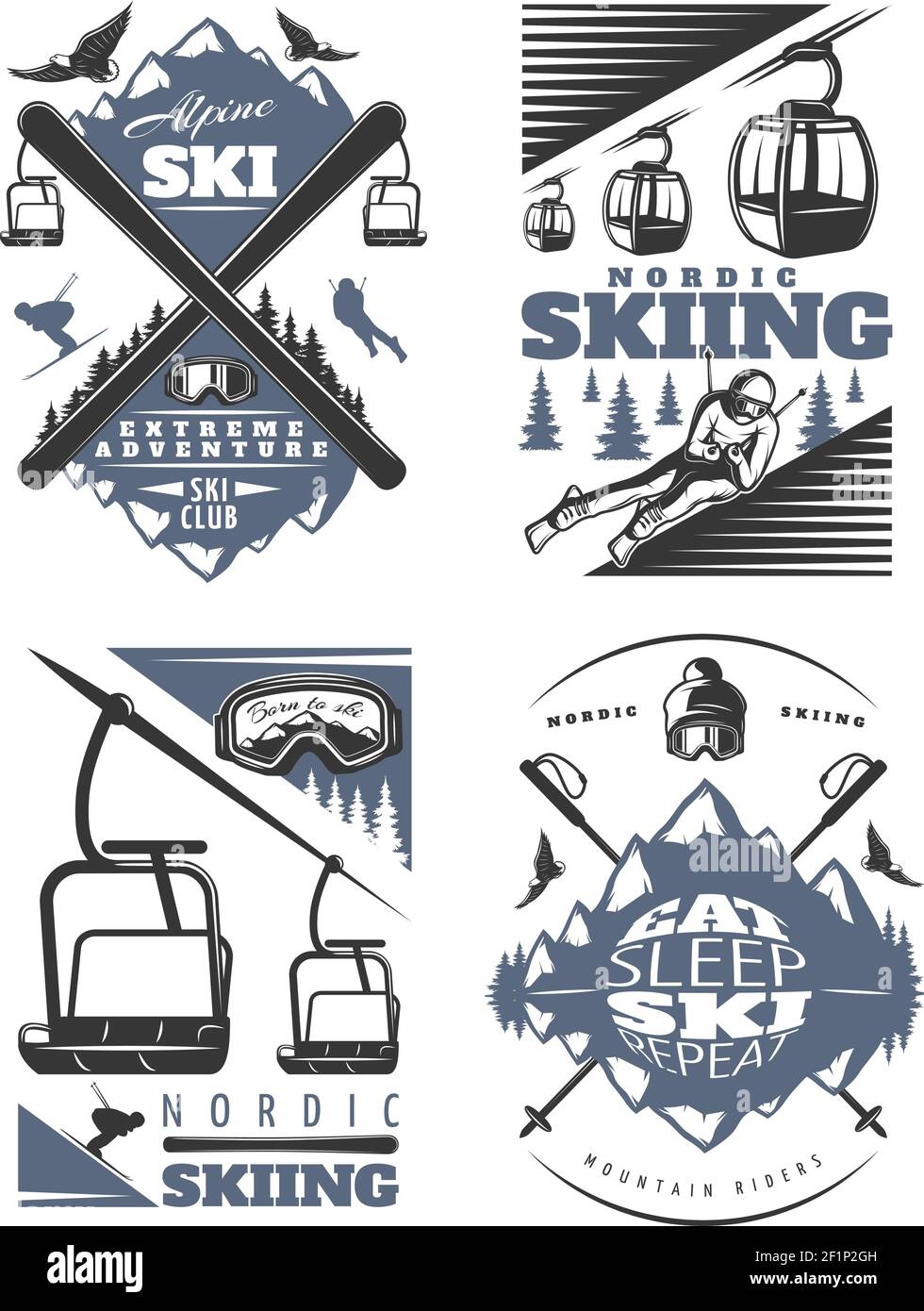 Nordic Skiing Logos