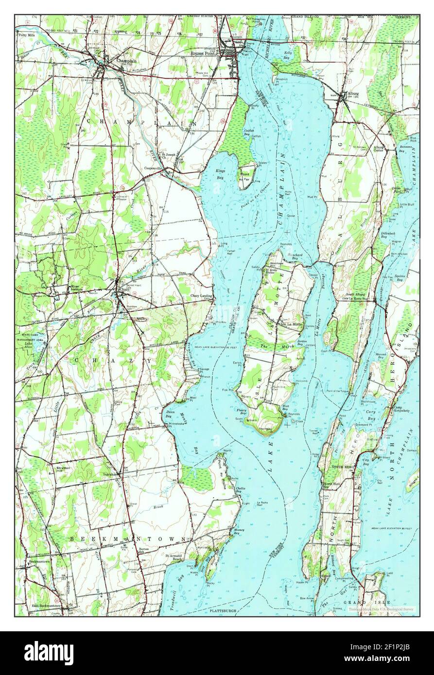 Rouses Point, New York, map 1956, 1:62500, United States of America by ...