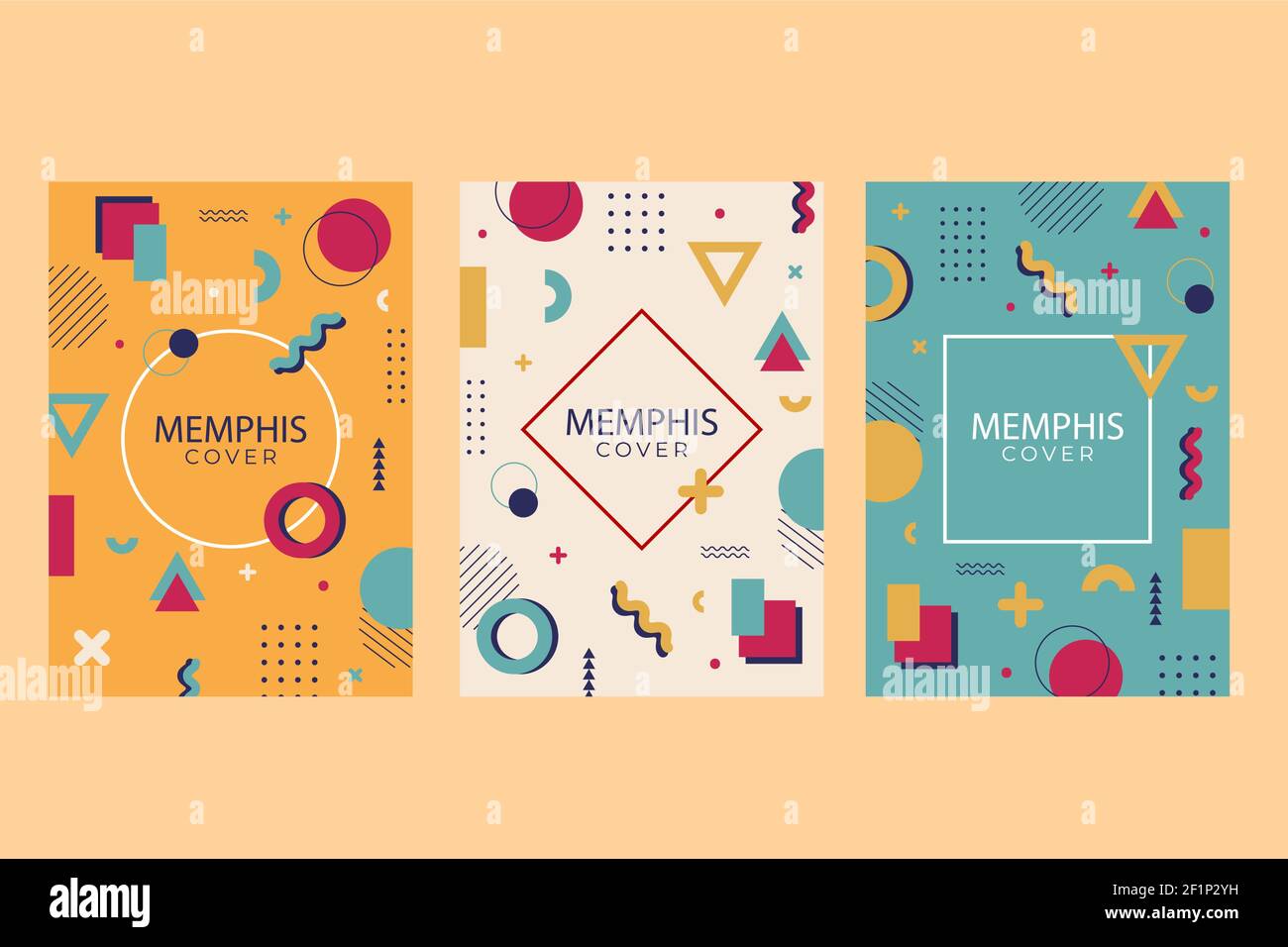 Memphis design cover collection Vector illustration Stock Vector Image ...
