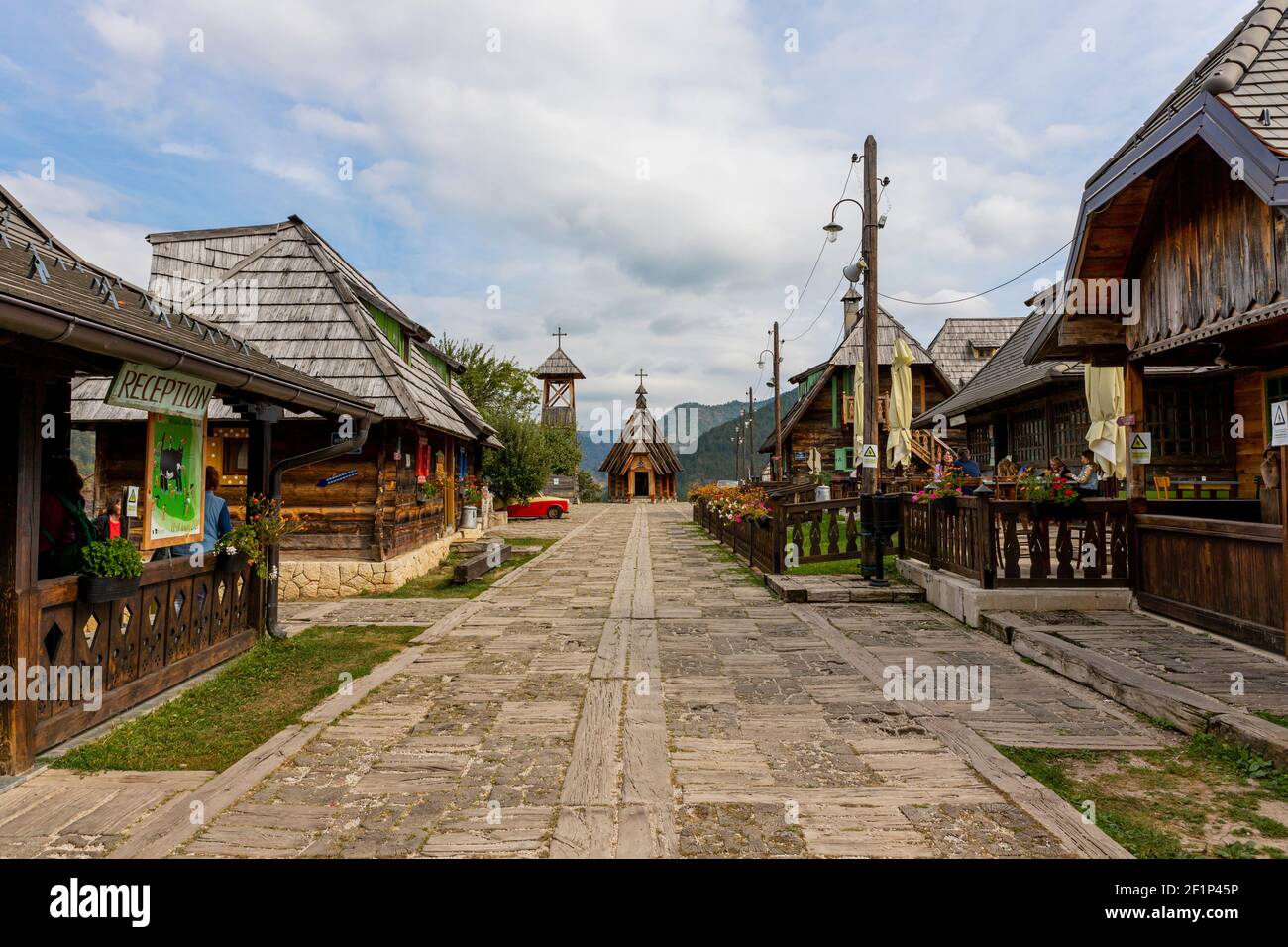 Drvengrad, Serbia- 18 September 2020: Wooden Church at Kustendorf ...