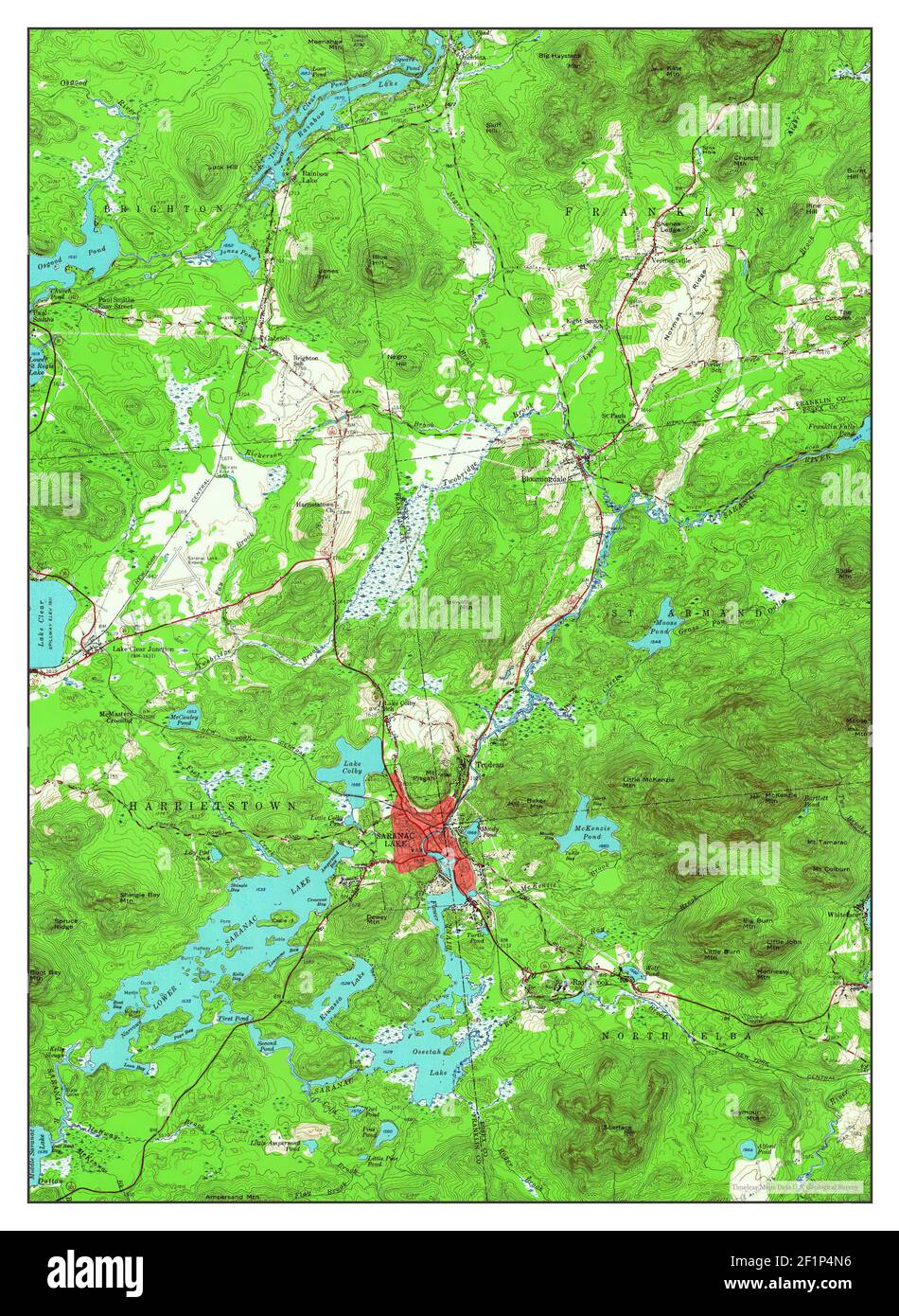 Map of saranac lake hi-res stock photography and images - Alamy