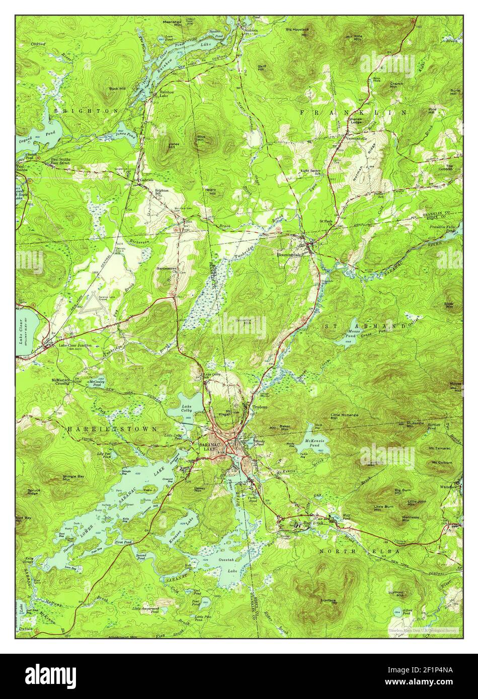 Saranac Lake, New York, map 1955, 1:62500, United States of America by ...