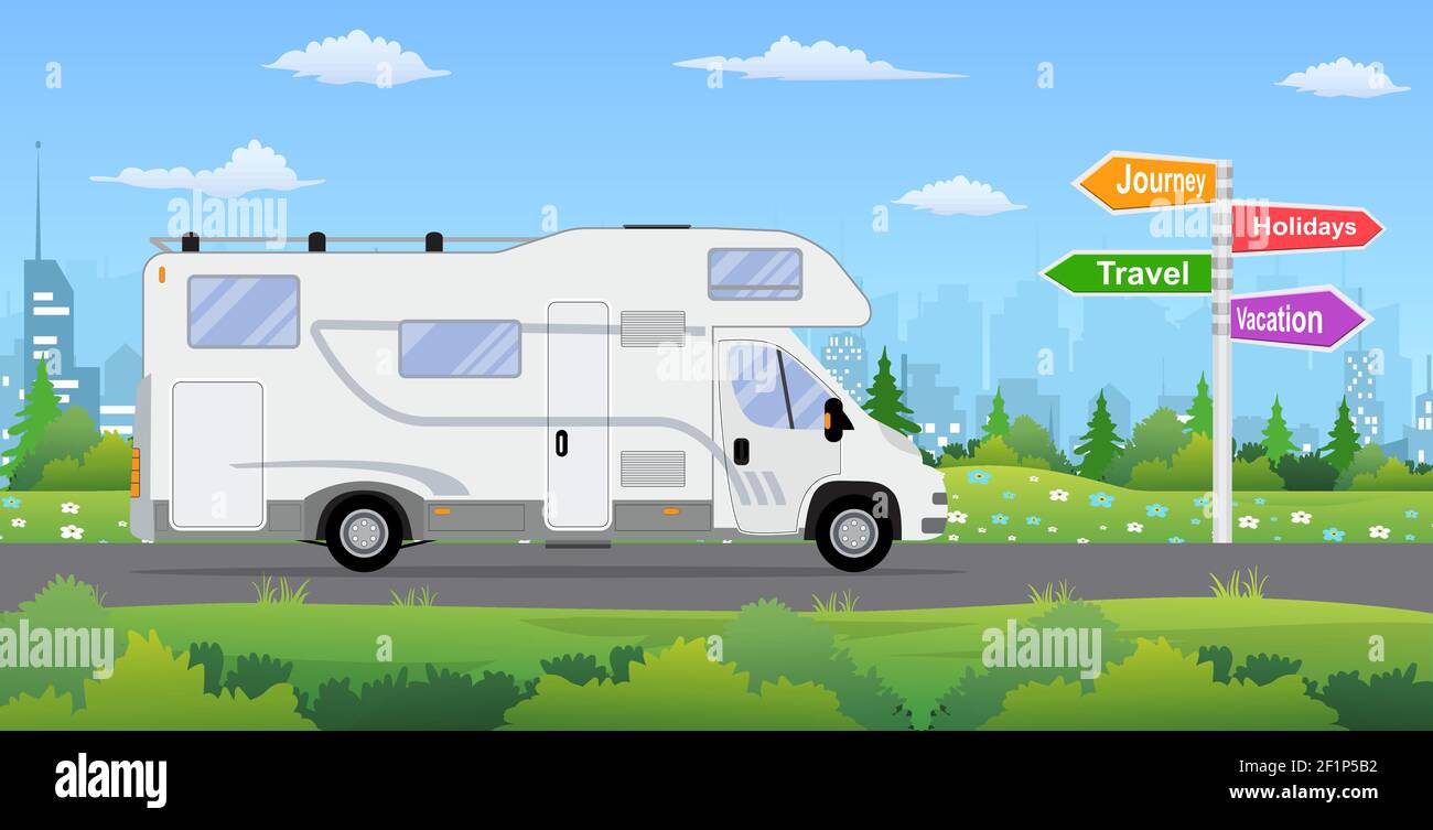 Camping road sign on background Stock Vector Images - Alamy