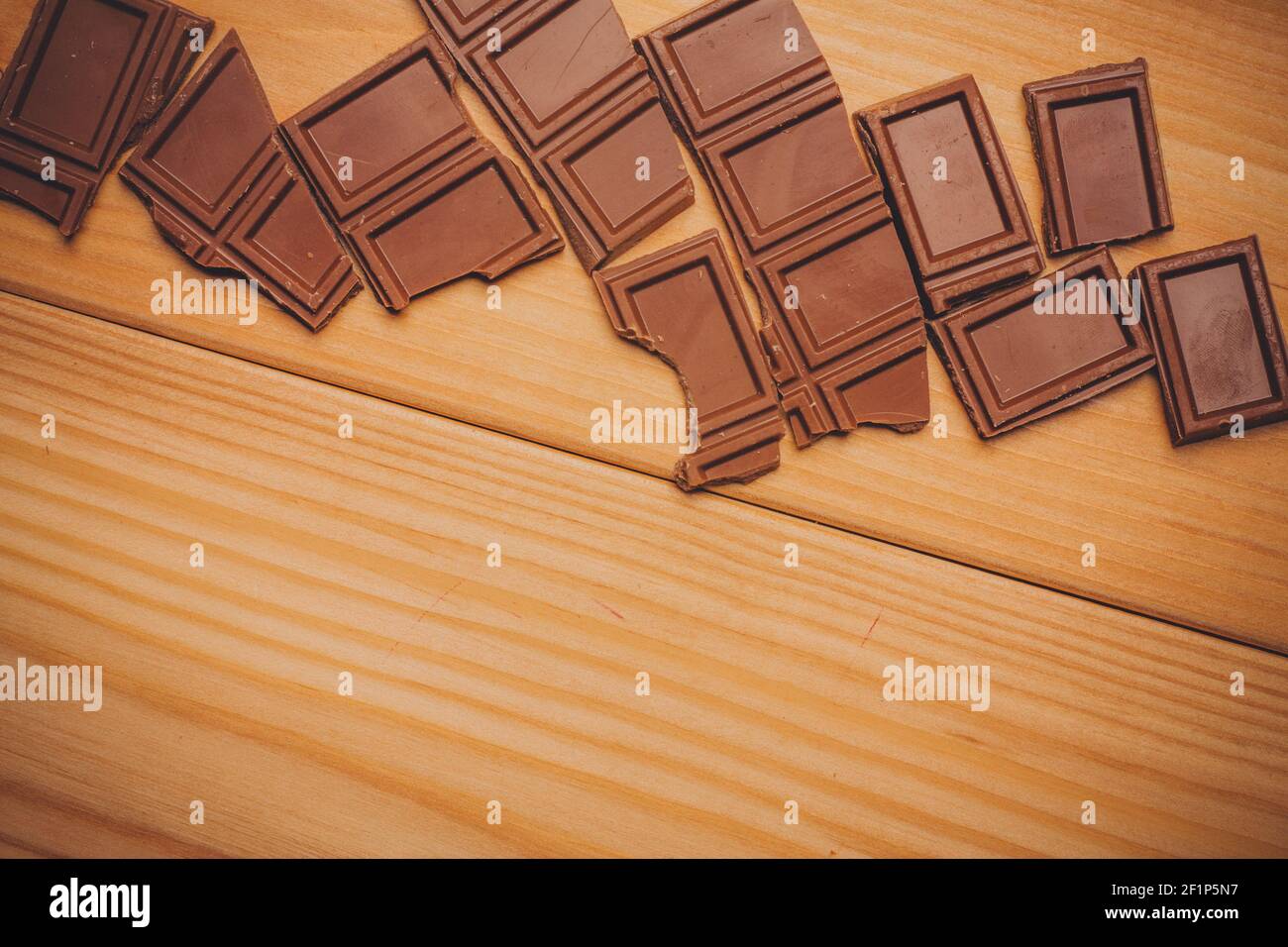 broken brown chocolate bar and background image texture top view Stock ...