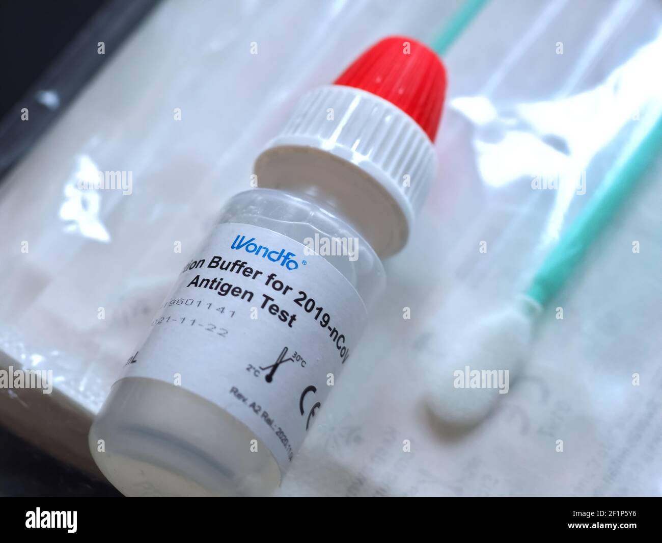 Wondfo Covid-19 or Corona Antigen Test for quick testing Stock Photo ...