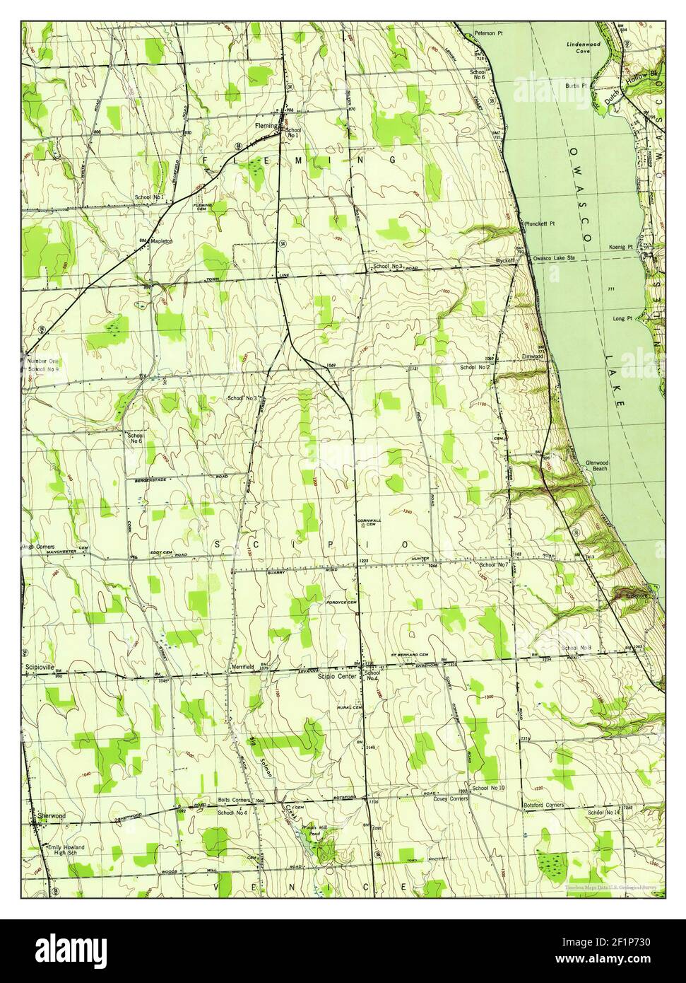 Scipio, New York, map 1943, 1:31680, United States of America by ...