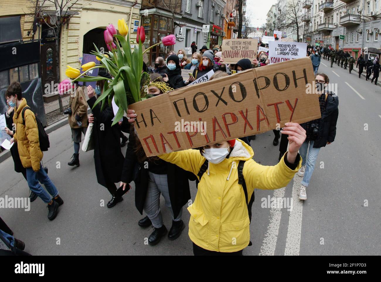 March for Women's Rights on the International Women's Day in Kiev ...