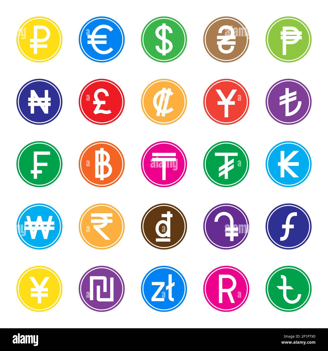 Currency signs of different countries. Set of colored currency symbols. Vector illustration Stock Vector Image Art Alamy