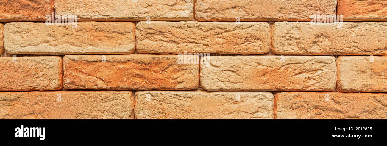 background of orange brick surface, top view, banner Stock Photo - Alamy