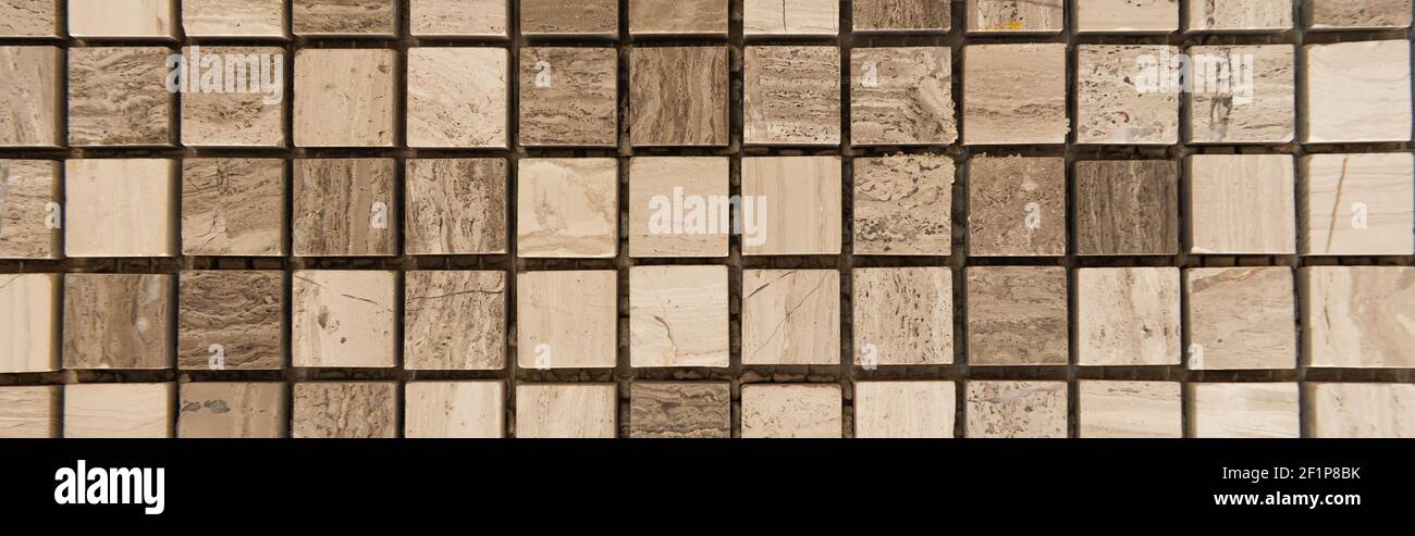 background of beige, marble tiles surface, top view, banner Stock Photo ...