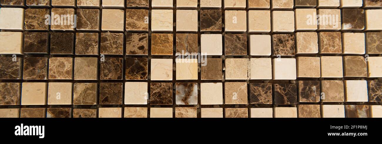 beige and brown marble tiles background, top view, banner Stock Photo ...