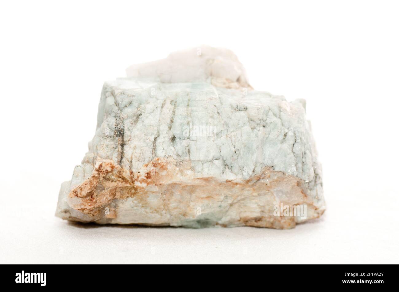 beryl crystal mineral sample on white background Stock Photo - Alamy