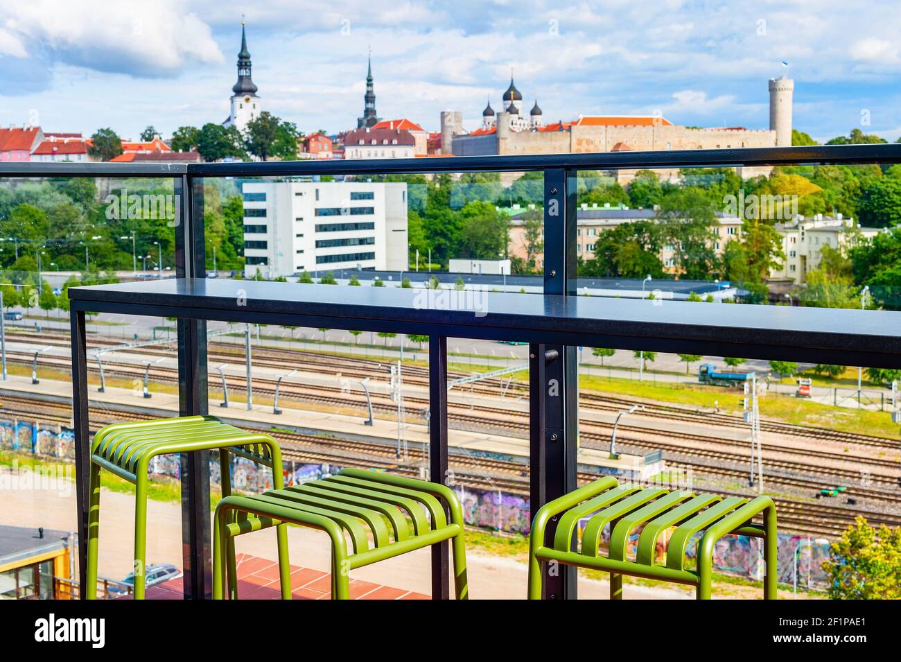 Urban rooftop cafe, Tallinn, Estonia Stock Photo - Alamy