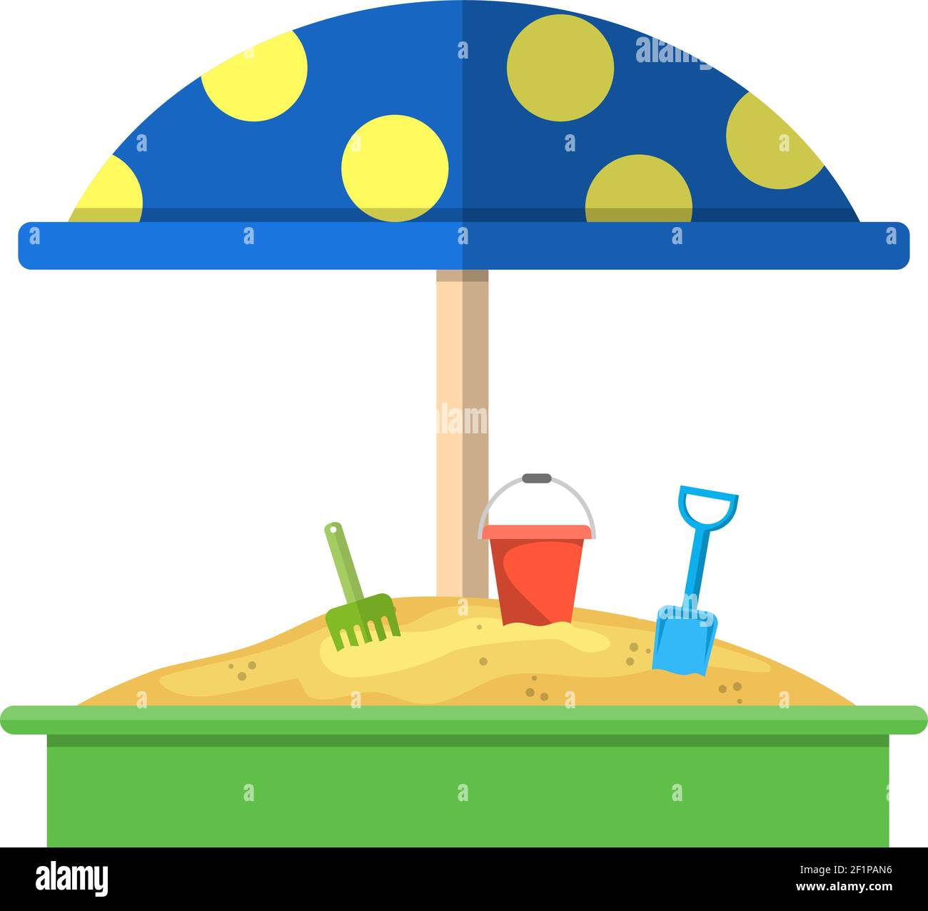 Sandbox with red dotted umbrella icon Stock Vector Image & Art - Alamy