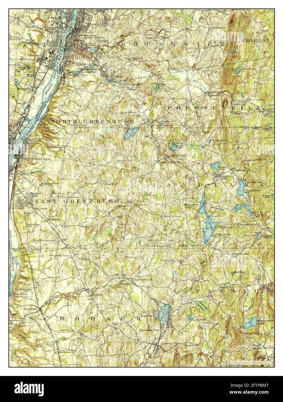 Troy, New York, map 1928, 1:62500, United States of America by Timeless ...
