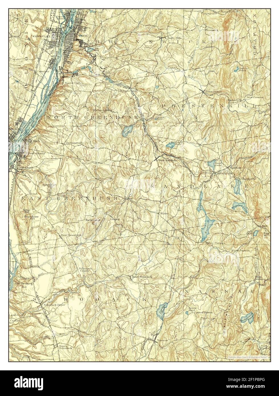 Troy, New York, map 1898, 1:62500, United States of America by Timeless ...
