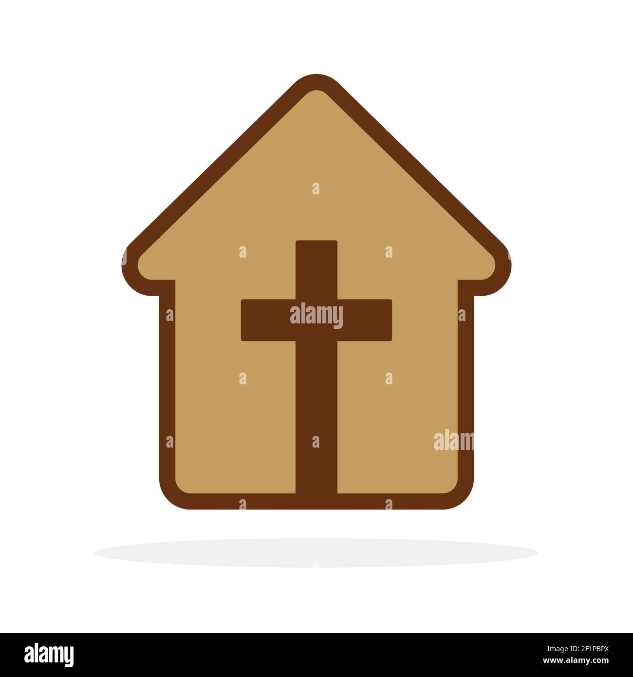 Church icon. House icon with christian cross symbol. Vector ...