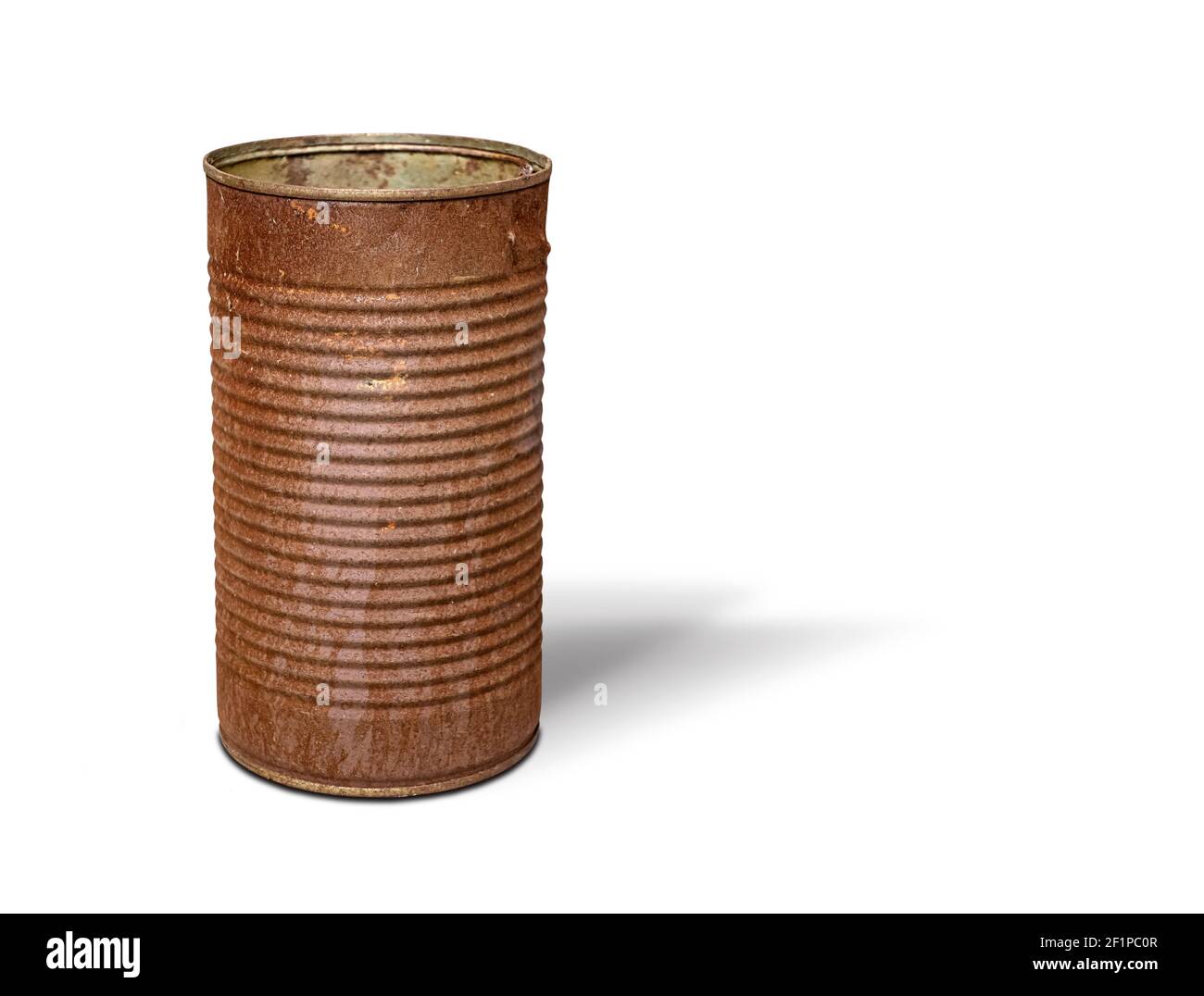 Rusty tin can isolated on white background Stock Photo - Alamy