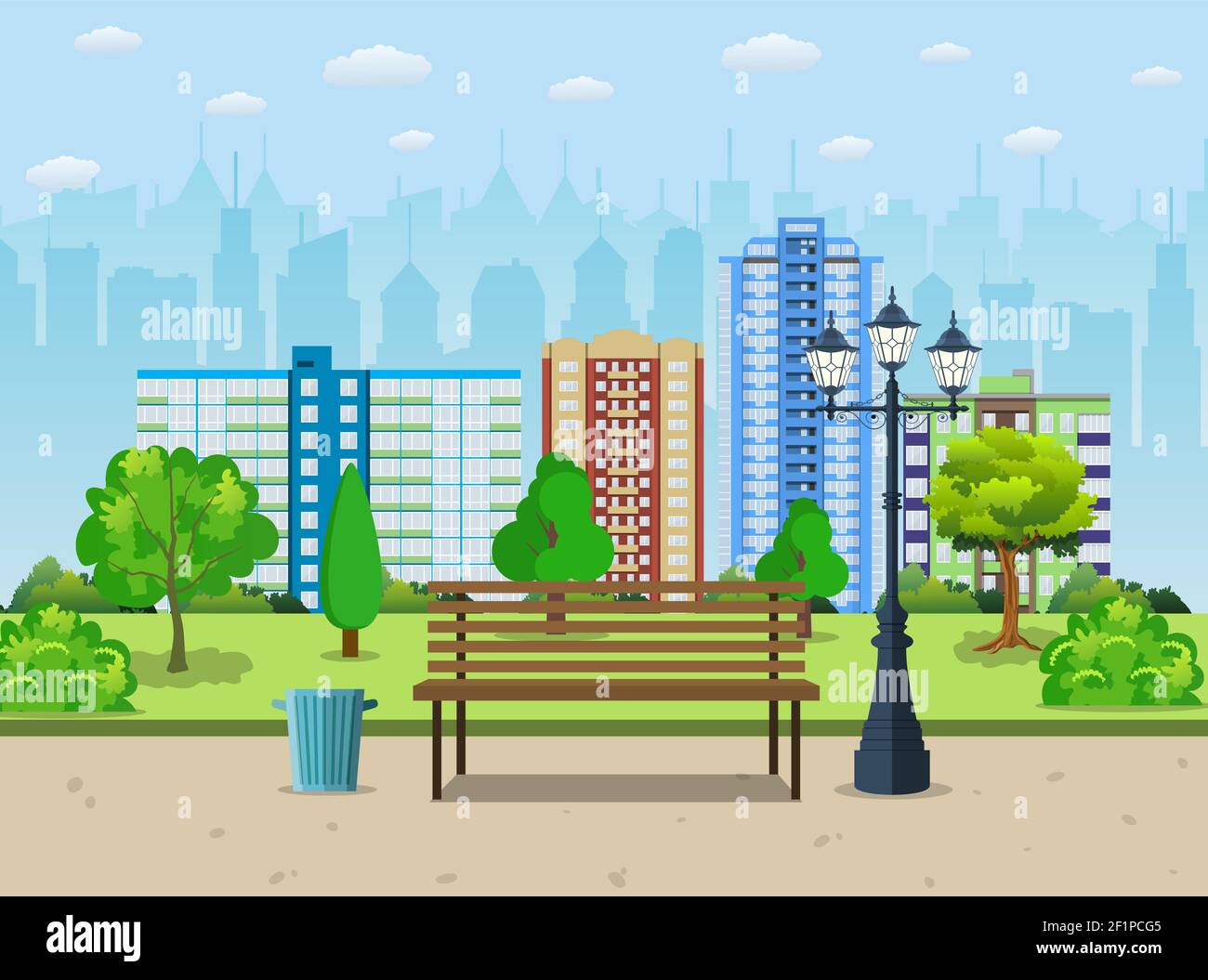 Park bench playground in Stock Vector Images - Alamy