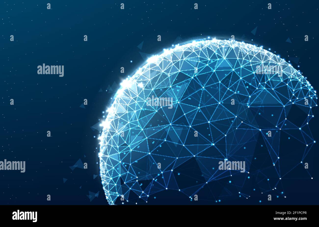 Polygon planet globe vector background of space and data technologies ...