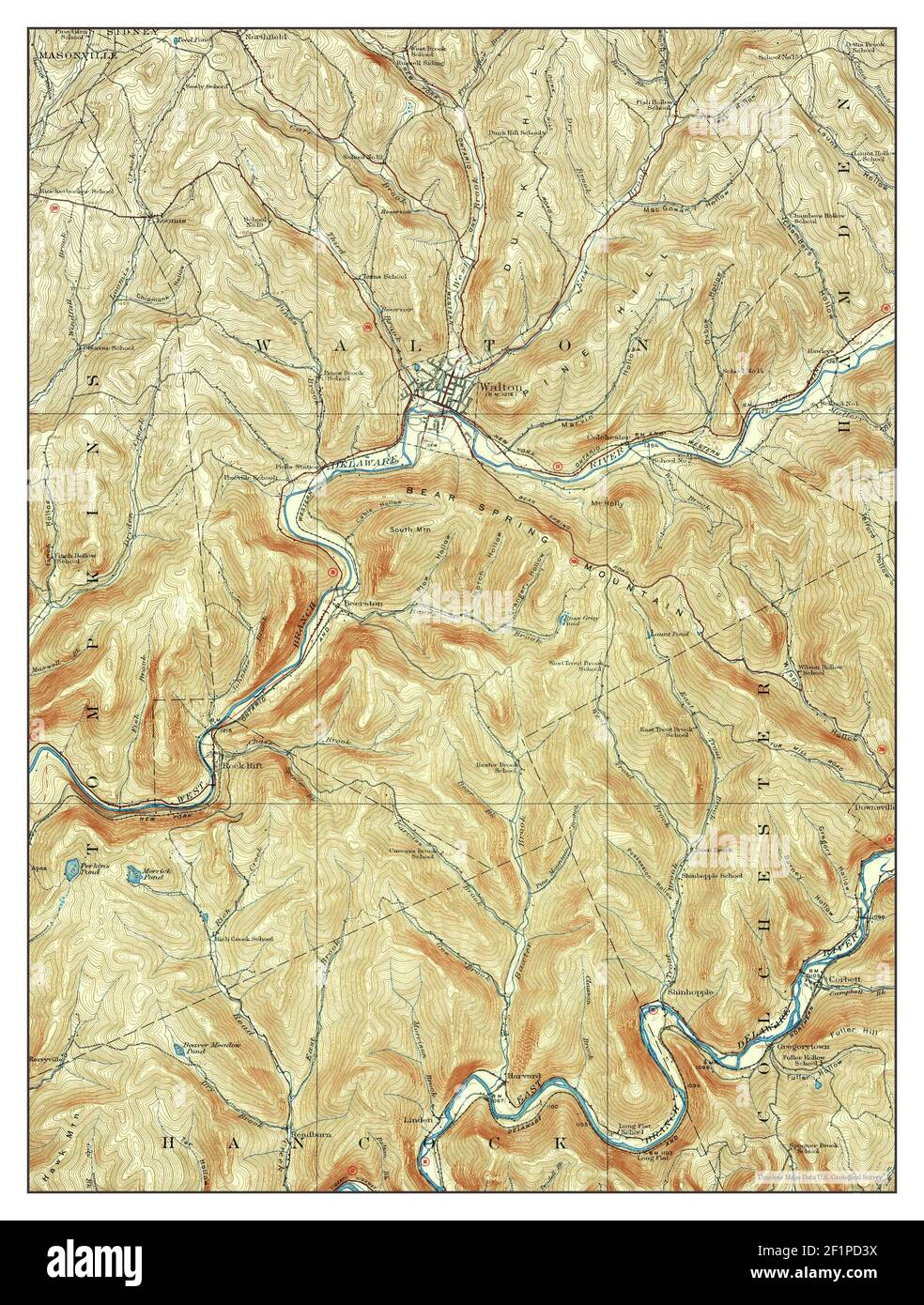 Map of walton new york hi-res stock photography and images - Alamy