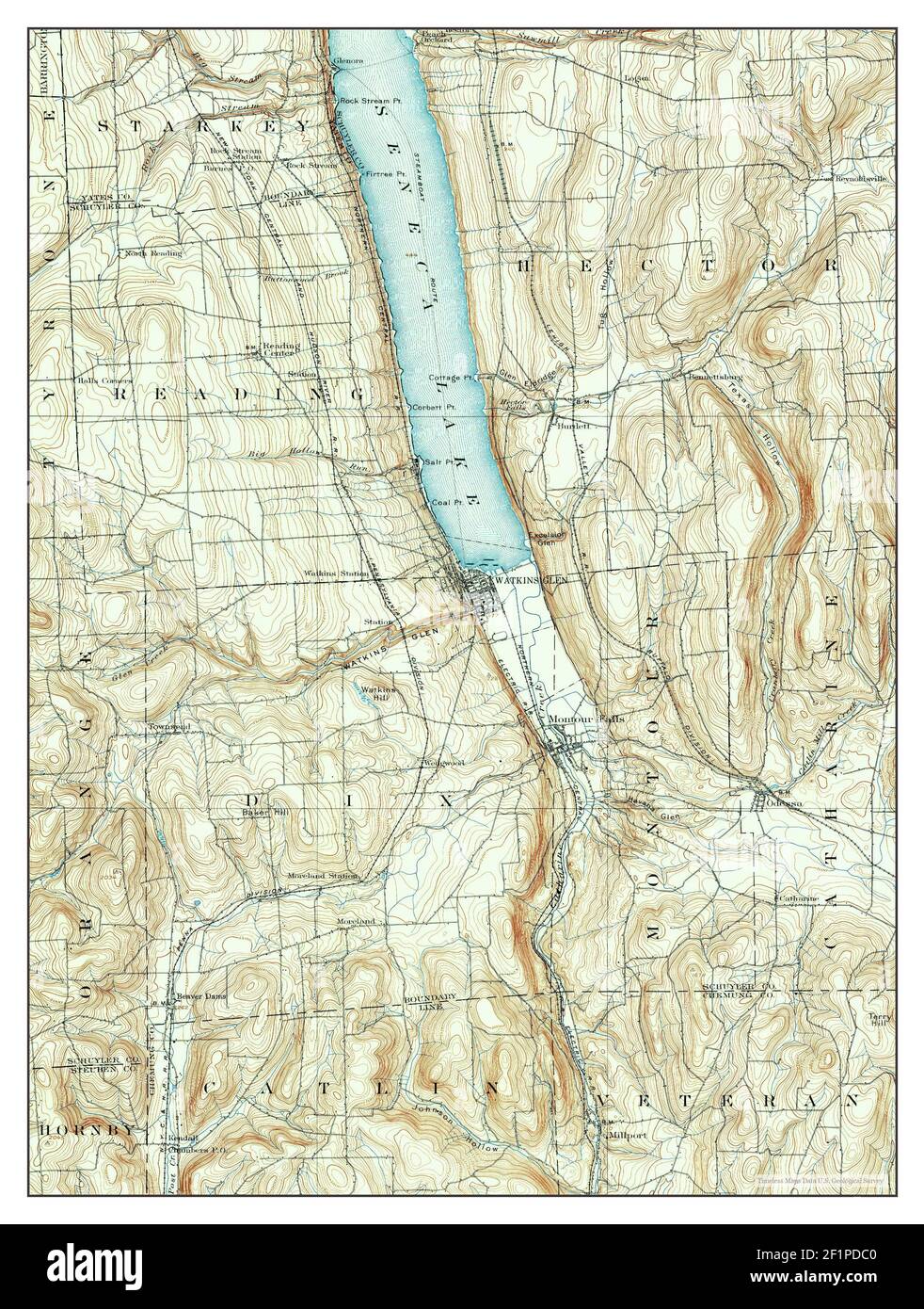 Watkins Glen, New York, map 1898, 1:62500, United States of America by ...