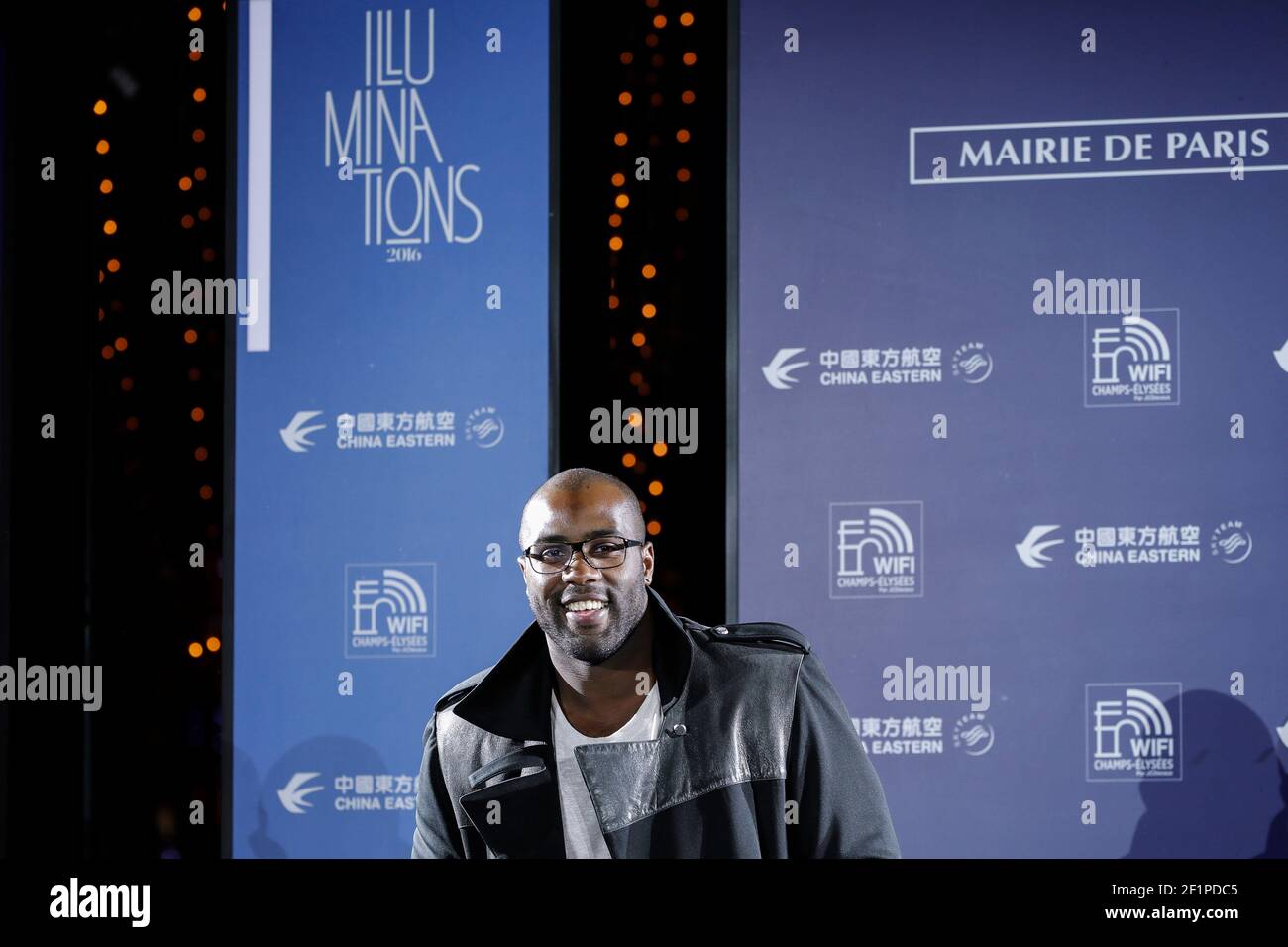 Mayor of Paris Anne Hidalgo and Teddy Riner during the Christmas Market ...
