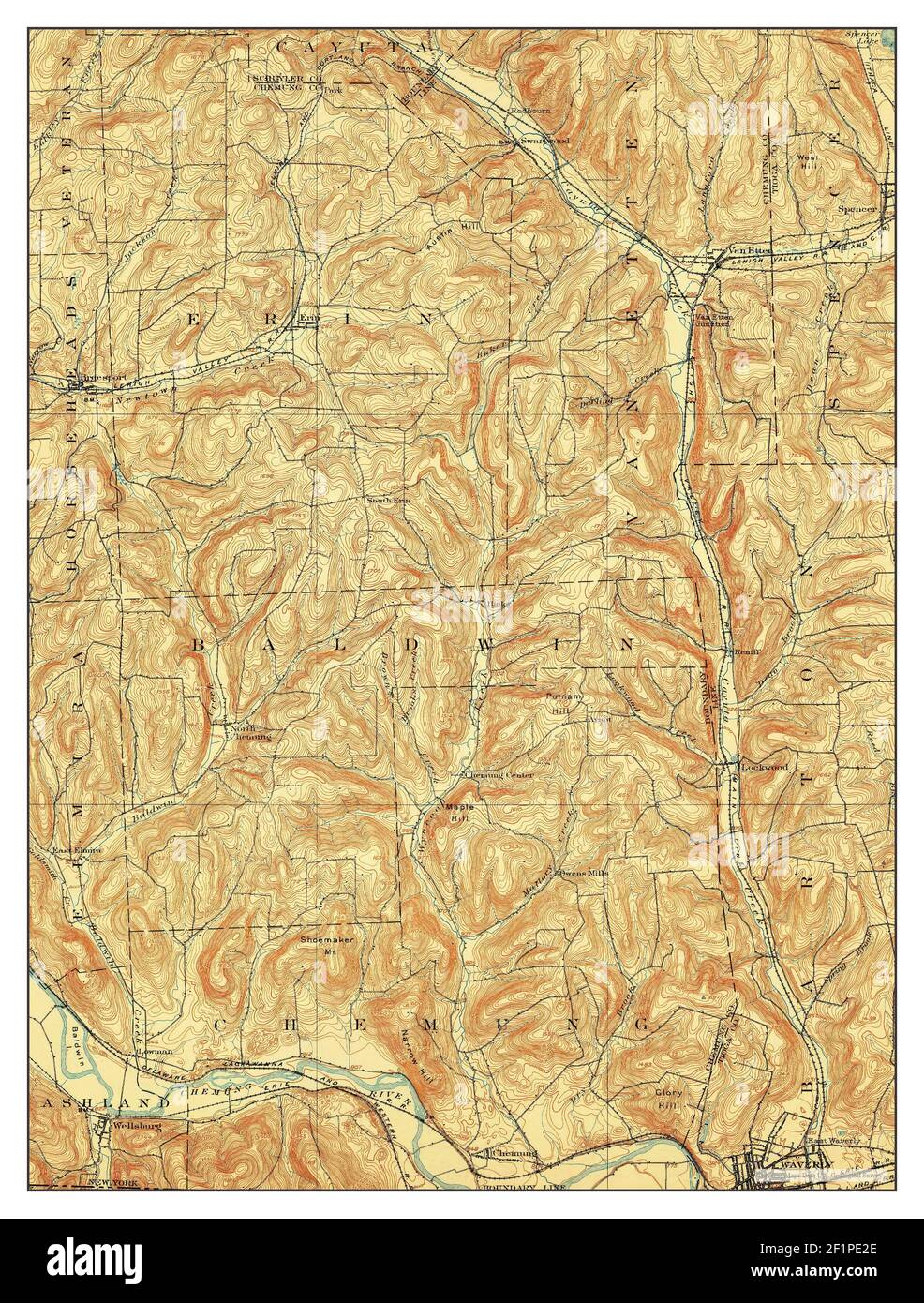 Map Of Waverly New York High Resolution Stock Photography and Images ...