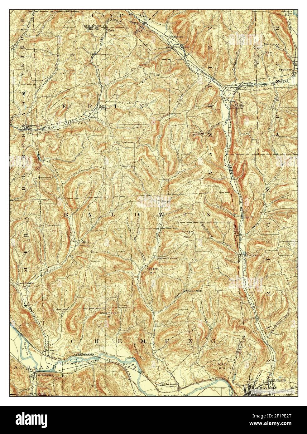 Map Of Waverly New York High Resolution Stock Photography and Images ...