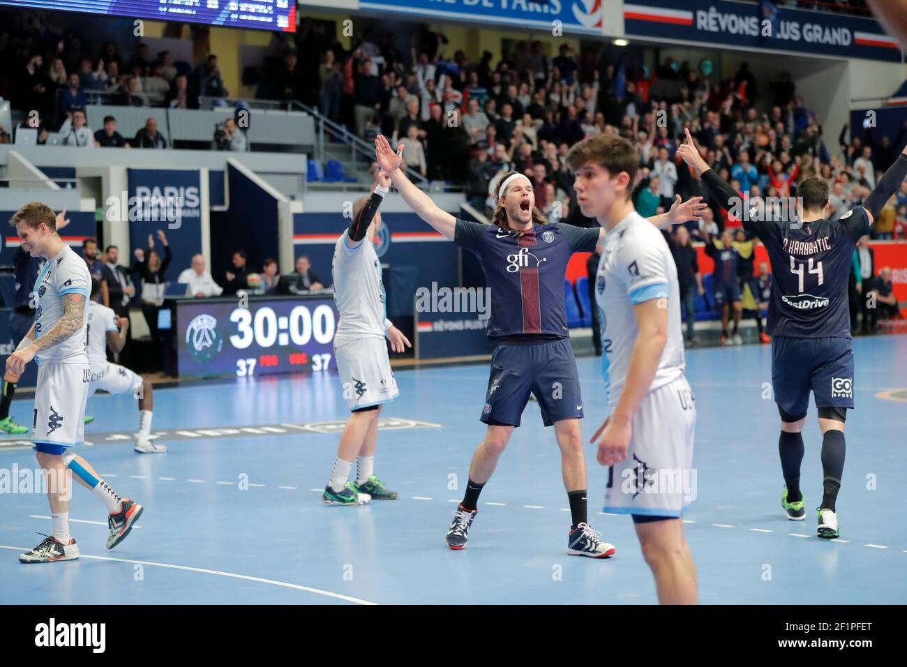 Mikkel Hansen (PSG Hanball) scored the last goal to win the game during ...