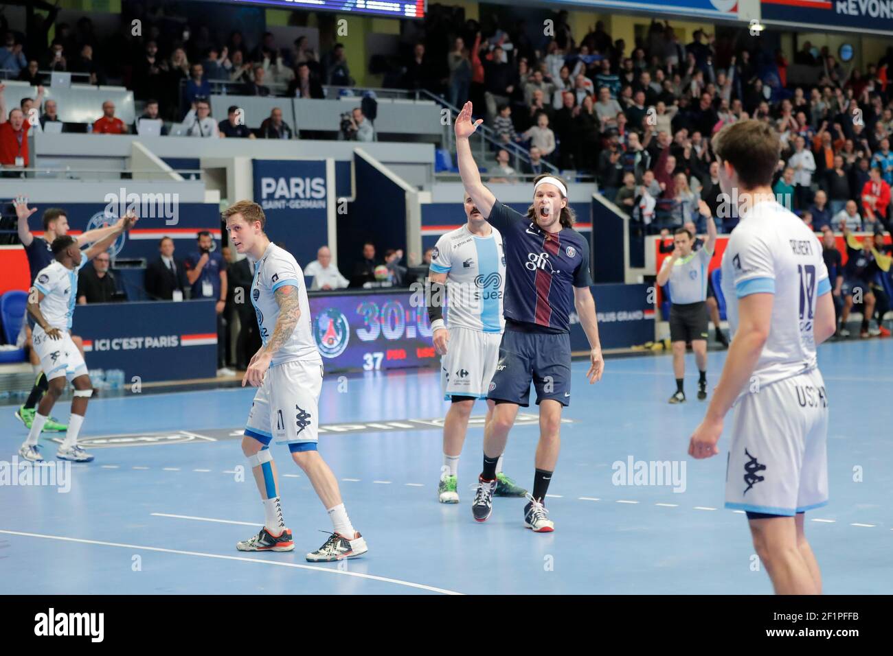 Mikkel Hansen (PSG Hanball) scored the last goal to win the game during ...