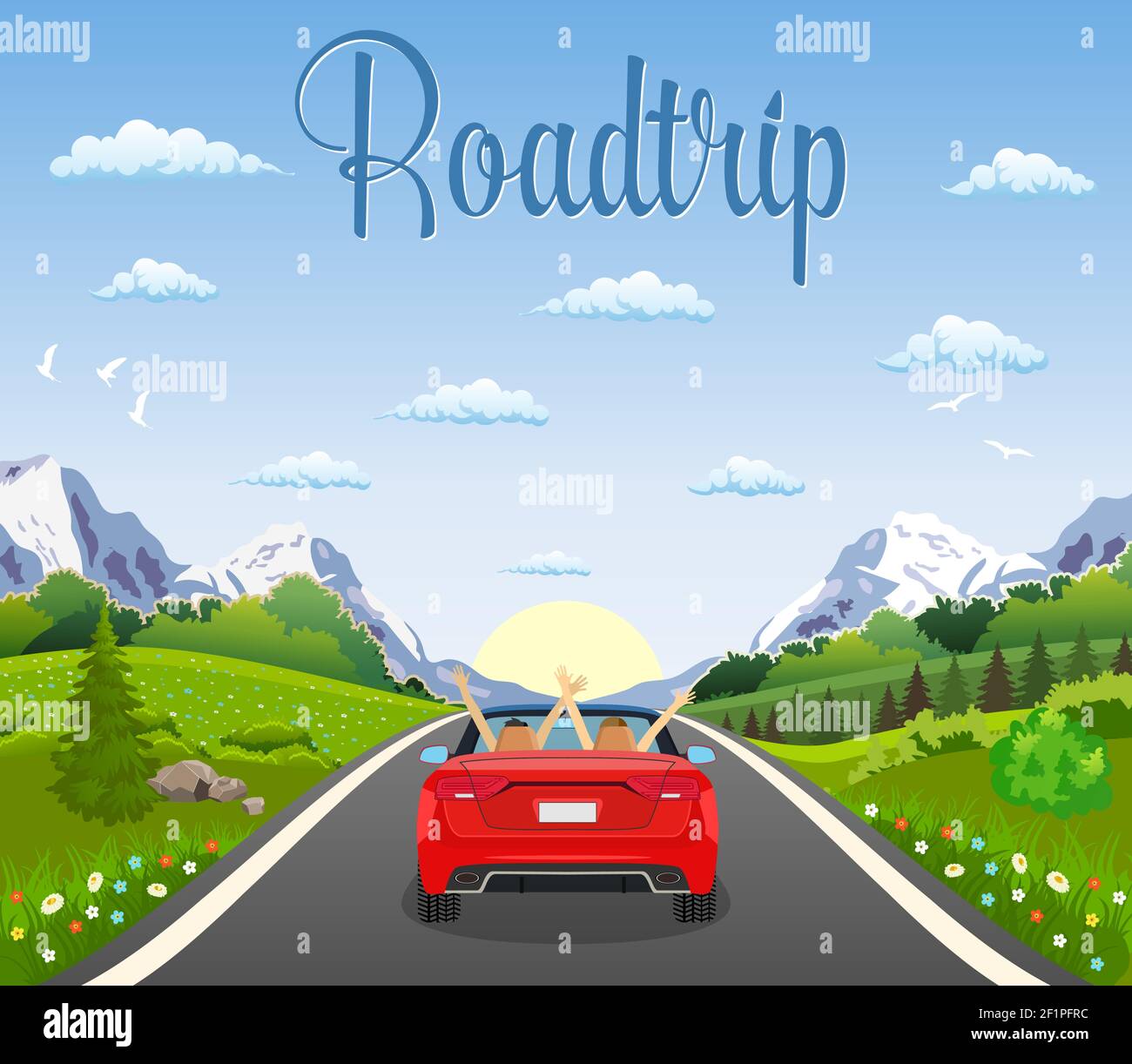 highway drive with beautiful landscape Stock Vector Image & Art - Alamy