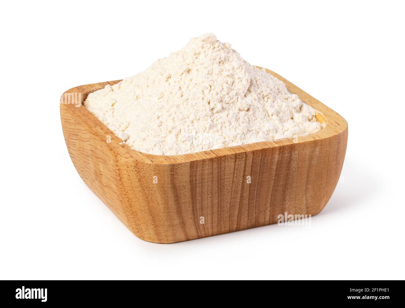 Bowl of flour on white background Stock Photo - Alamy