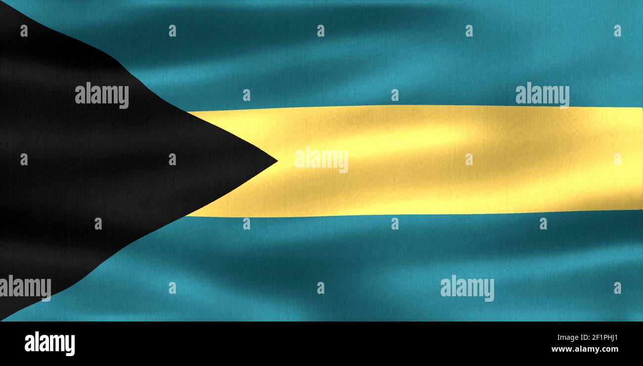 Bahamas flag - realistic waving fabric flag Stock Photo - Alamy
