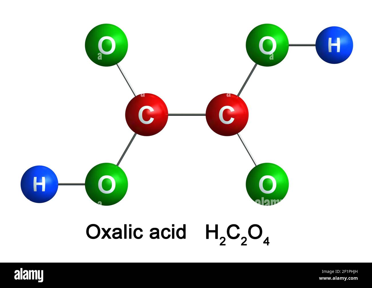 3d Render Of Molecular Structure Of Oxalic Acid Isolated Over White Background Atoms Are