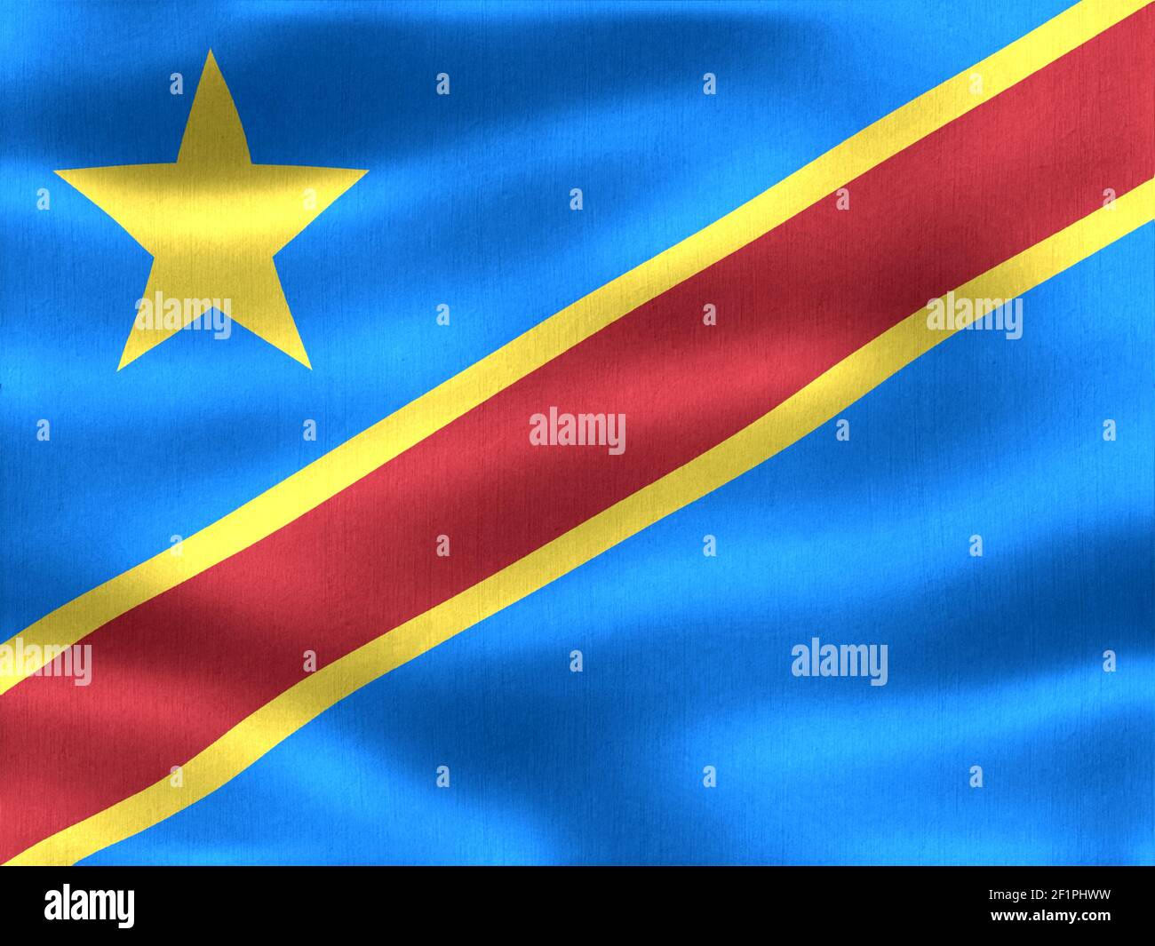 Democratic Republic of the Congo flag - realistic waving fabric flag ...