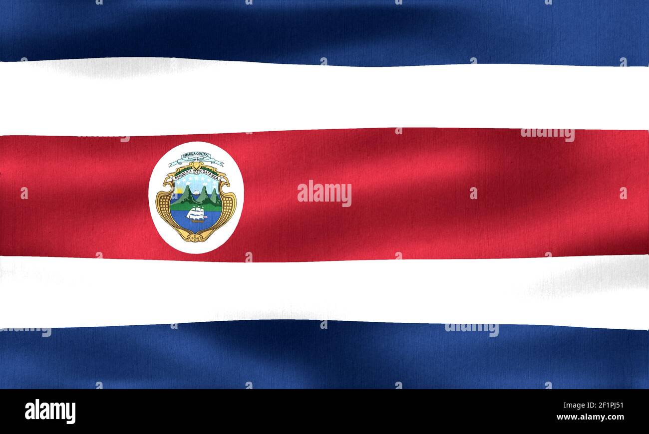 Costa Rica flag - realistic waving fabric flag Stock Photo - Alamy