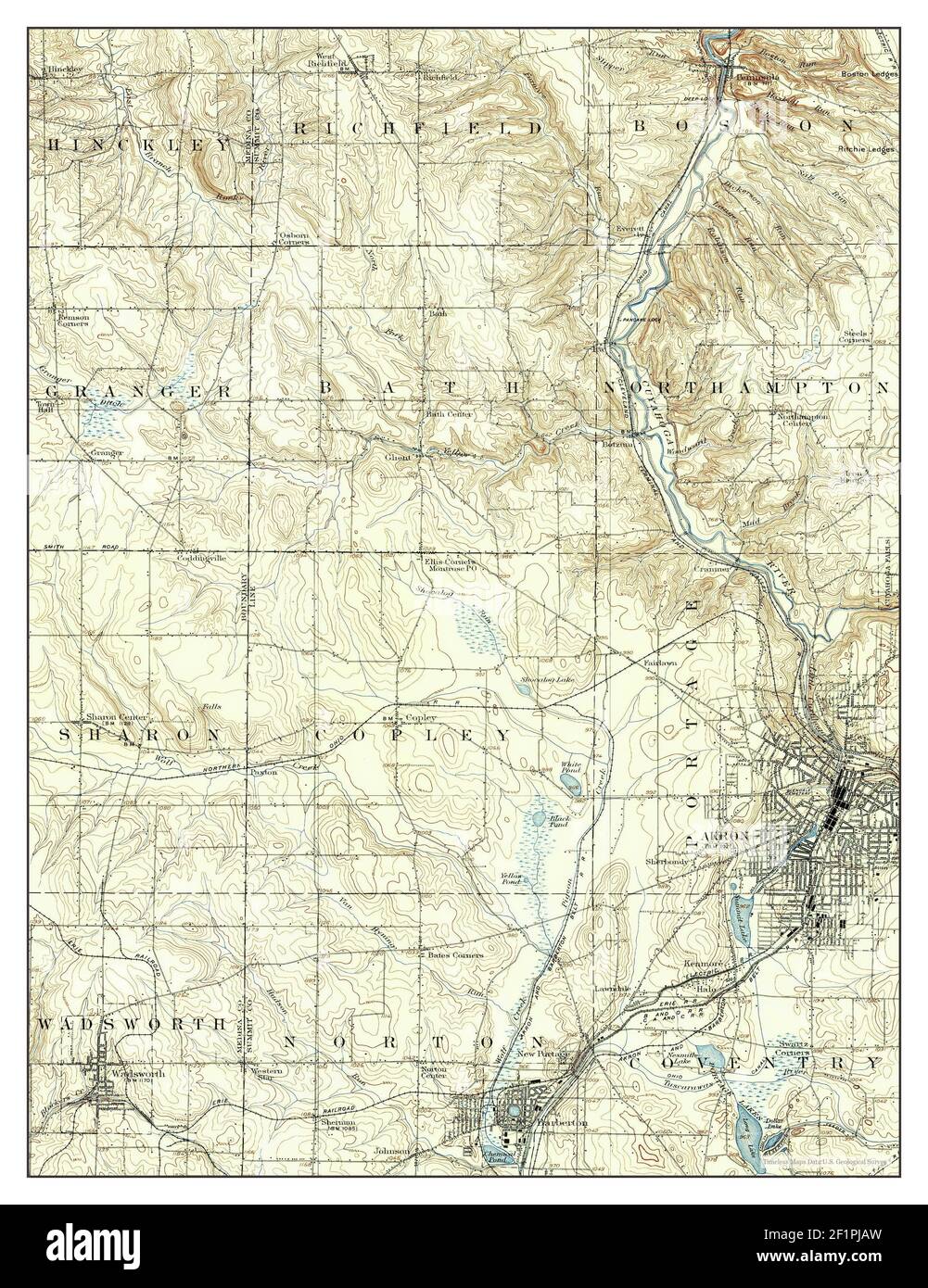 Akron, Ohio, map 1903, 1:62500, United States of America by Timeless ...